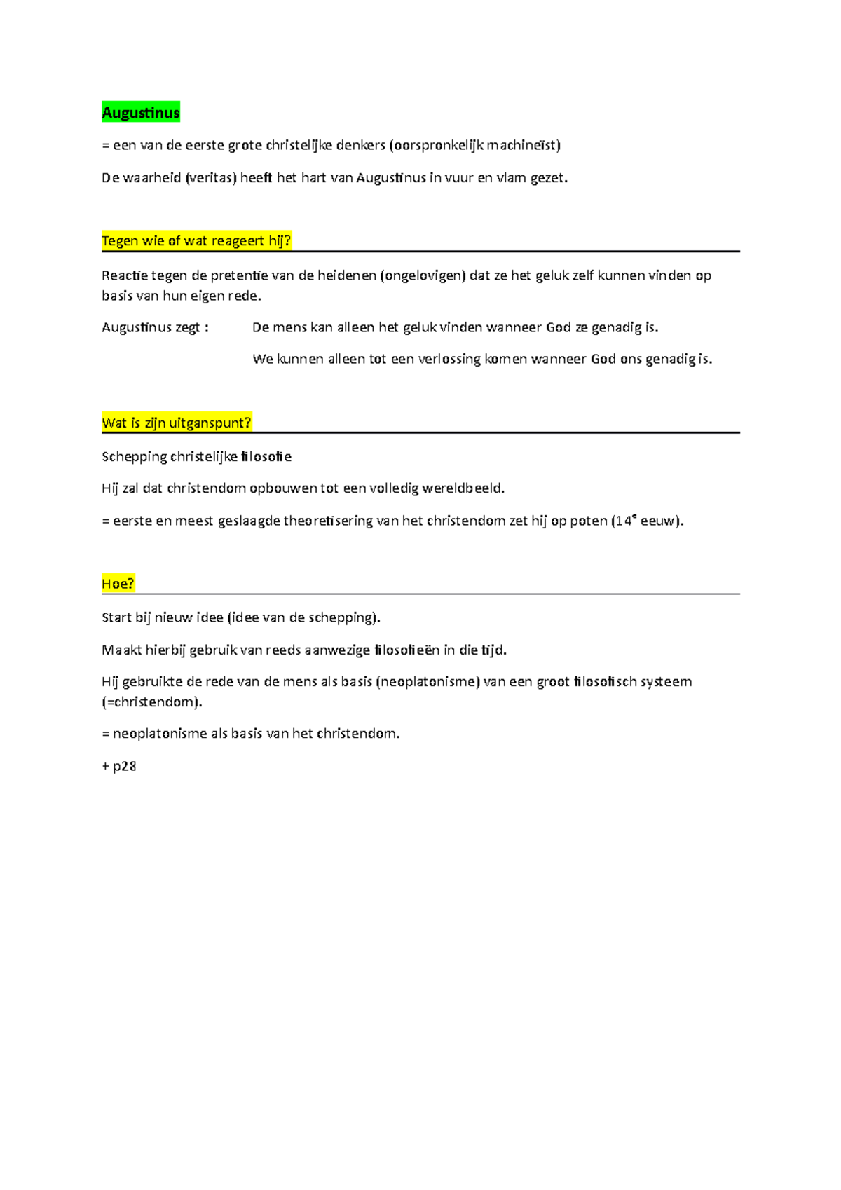 Augustinus - Tegen wie of wat reageert hij? Reactie tegen de pretentie ...