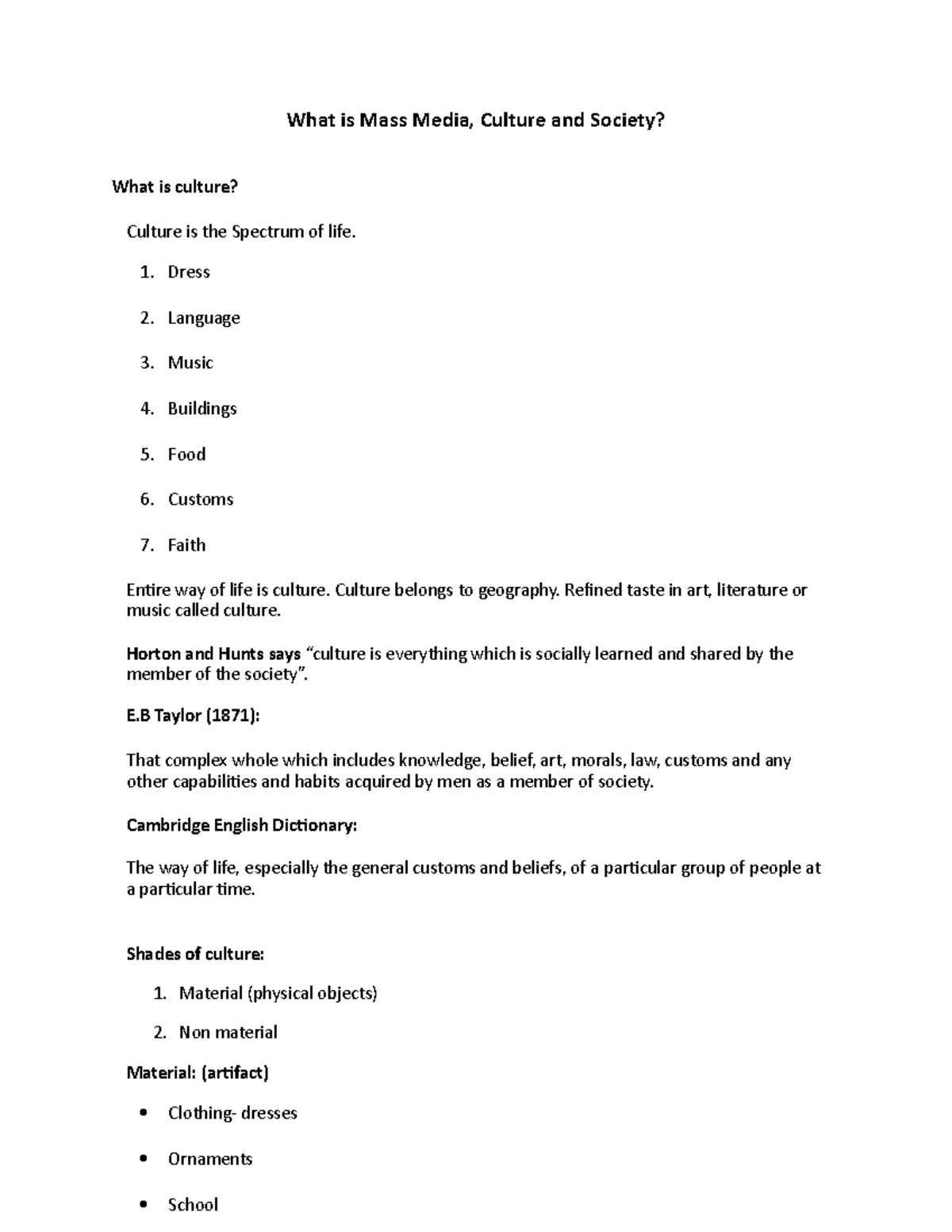 Lecture on Mass media culture and society - What is Mass Media, Culture ...