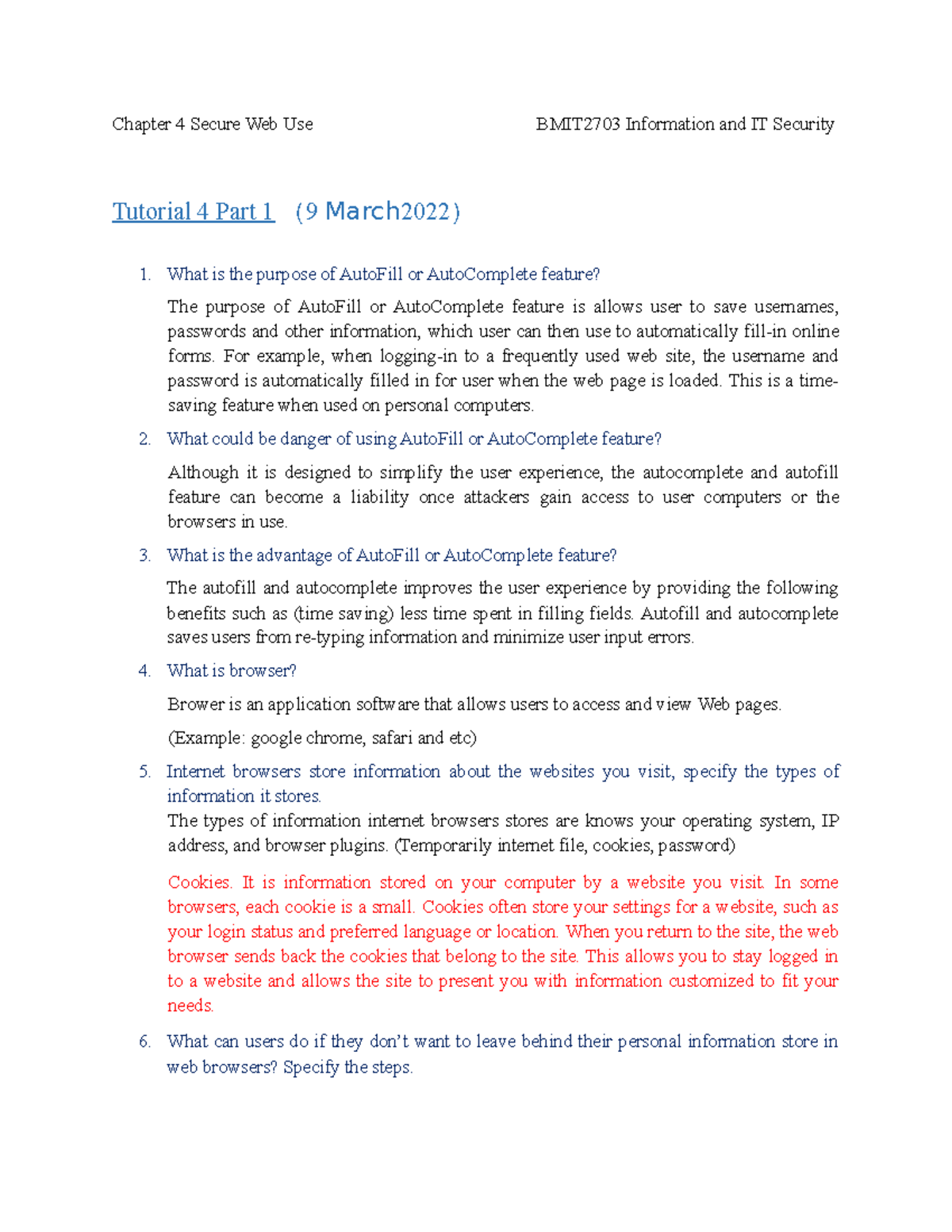 Tutorial 4 Part 1 (answer) - Chapter 4 Secure Web Use BMIT2703 ...