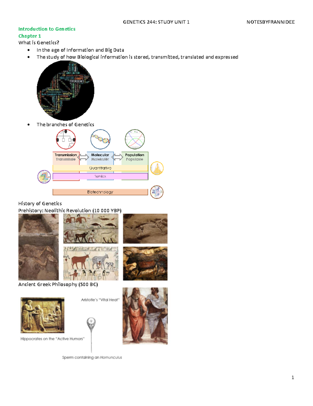 Unit 1 Introduction to Genetics: Mendelian Genetics - Introduction to ...