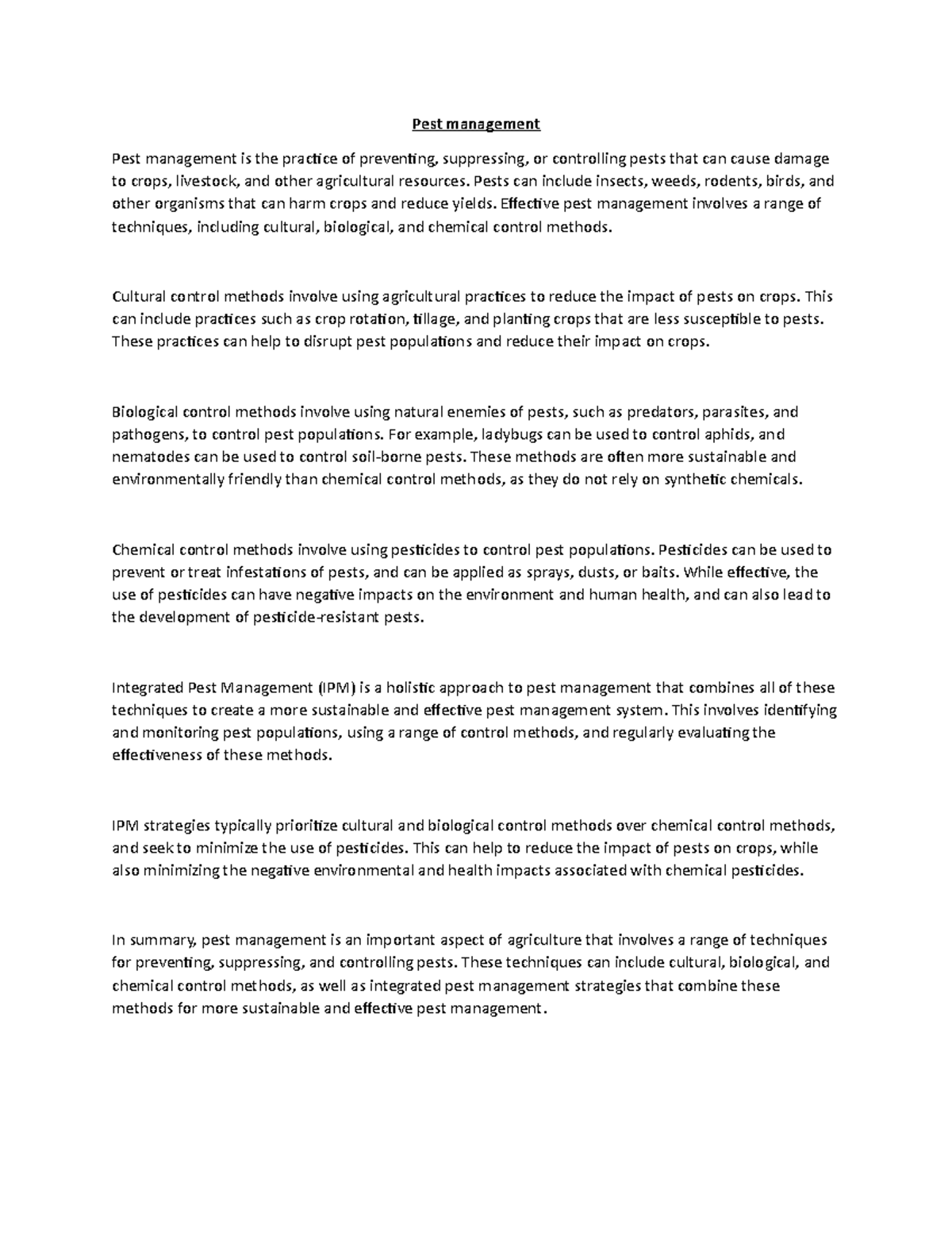 Pest management - Pest management Pest management is the practice of ...