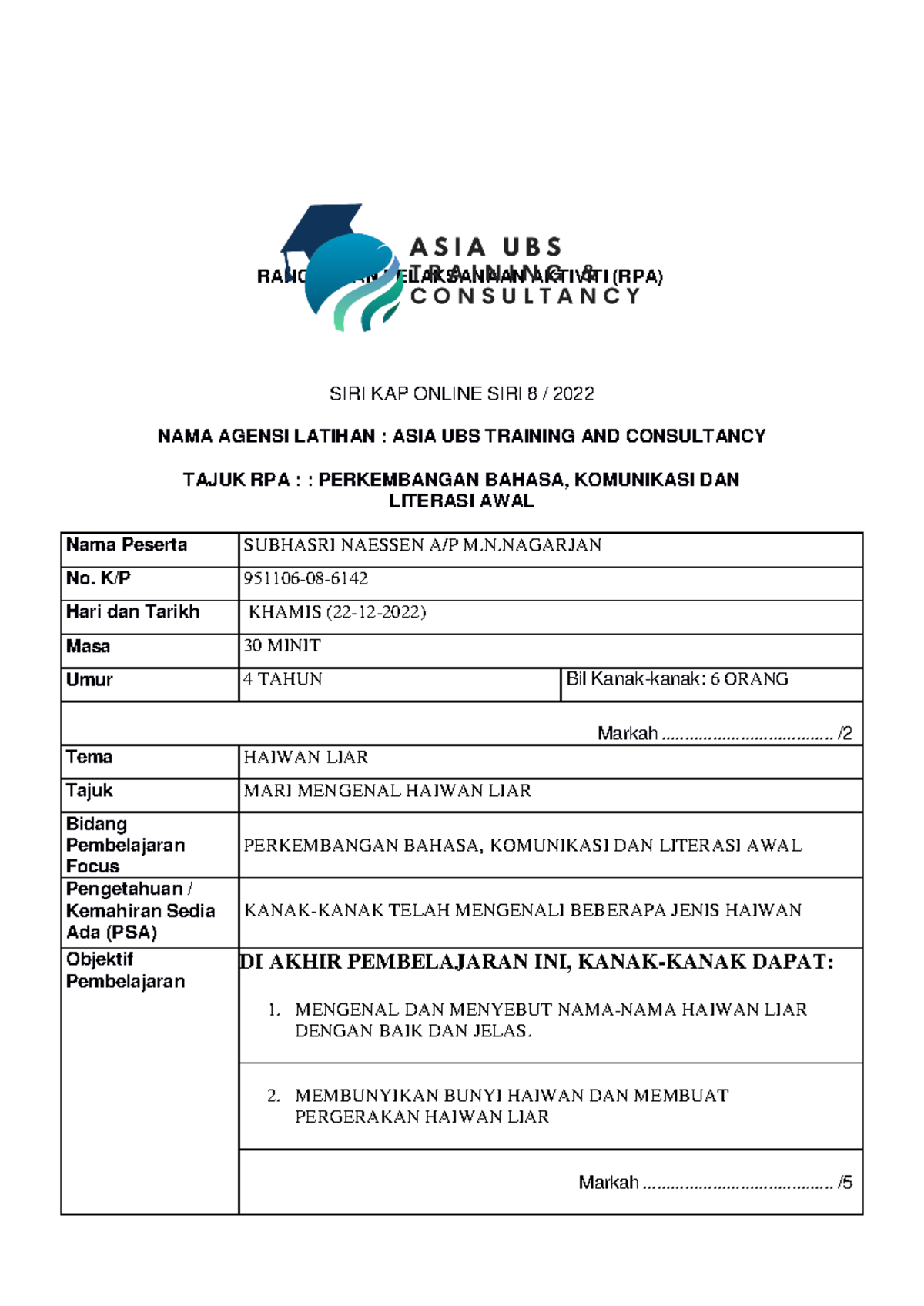 BKLA - THIS IS BKLA DOCUMENTS FOR KURSUS KAP ASSIGNMENT - SIRI KAP ...