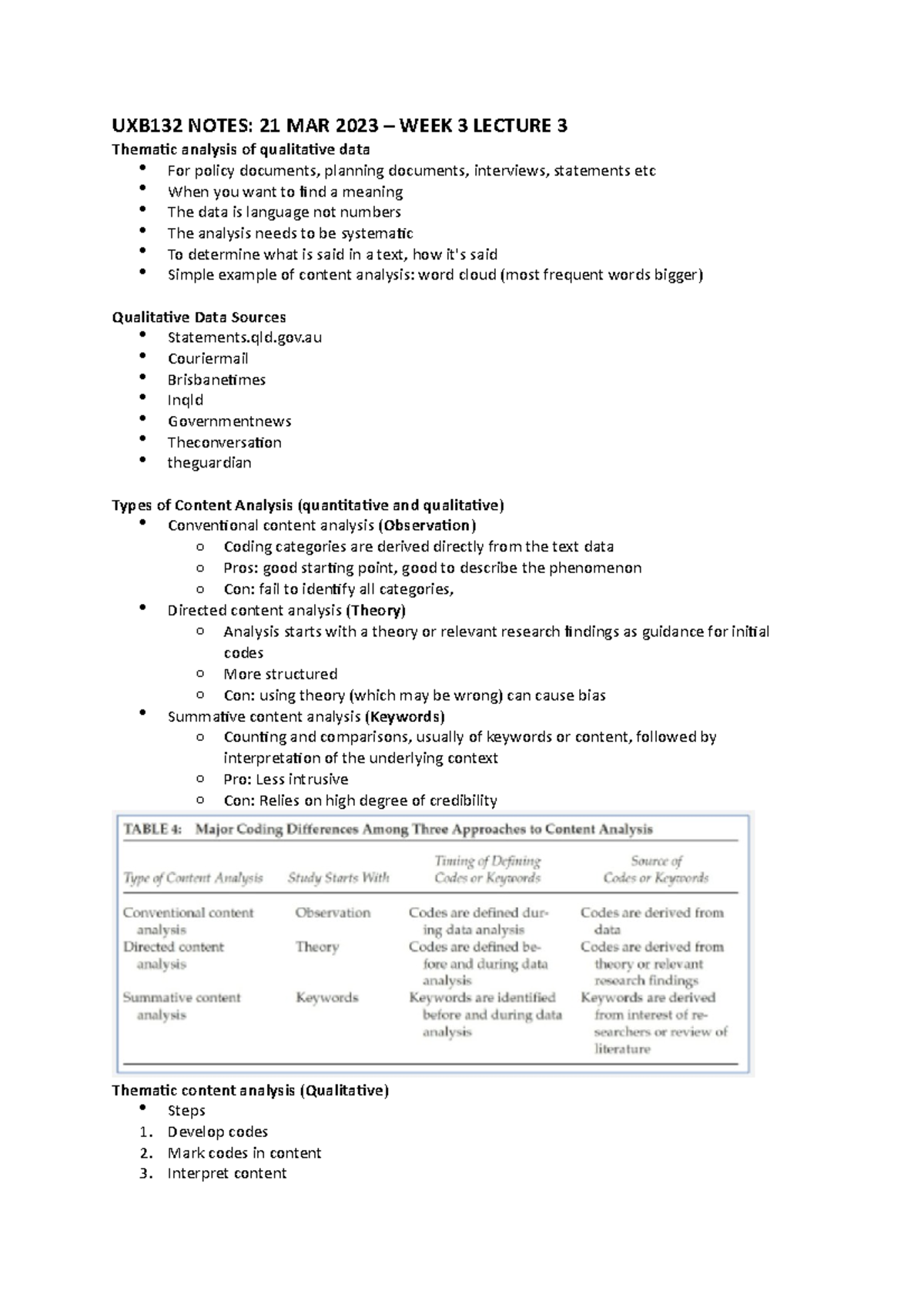 UXB132 Notes Week 3 - UXB132 NOTES: 21 MAR 2023 – WEEK 3 LECTURE 3 ...