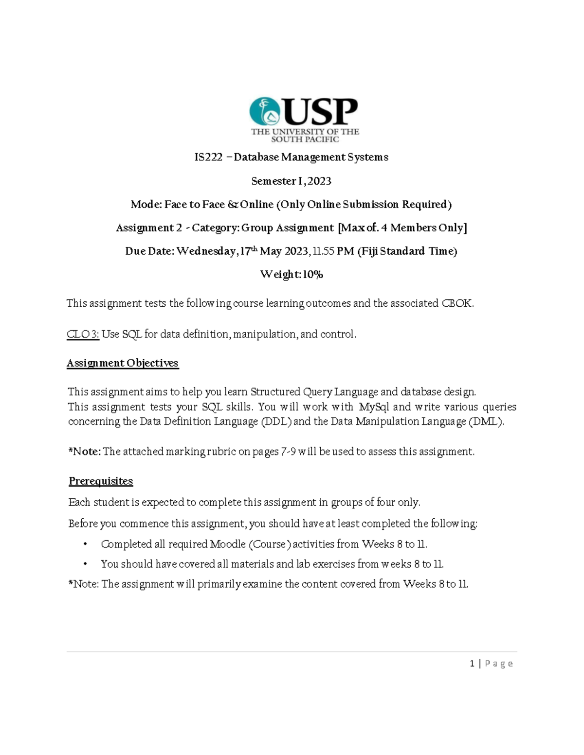 IS222 Assignment 2 S12023 - IS222 – Database Management Systems ...