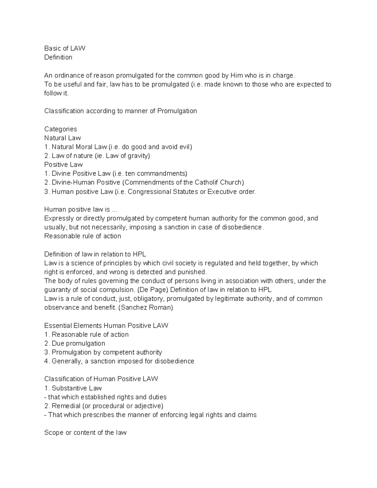 Basic-of-LAW - A lesson in our law course on the Basics of Law. - Basic ...