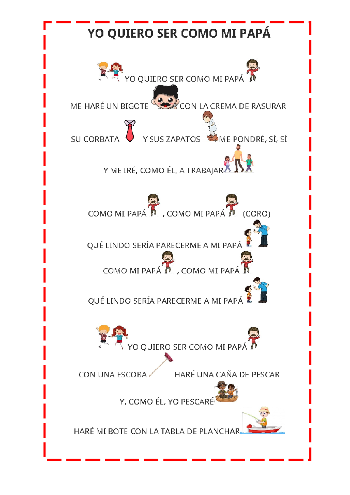 YO Quiero SER COMO MI PAPÁ - Obra literaria-comunicación - YO QUIERO SER COMO MI PAPÁ YO QUIERO ...