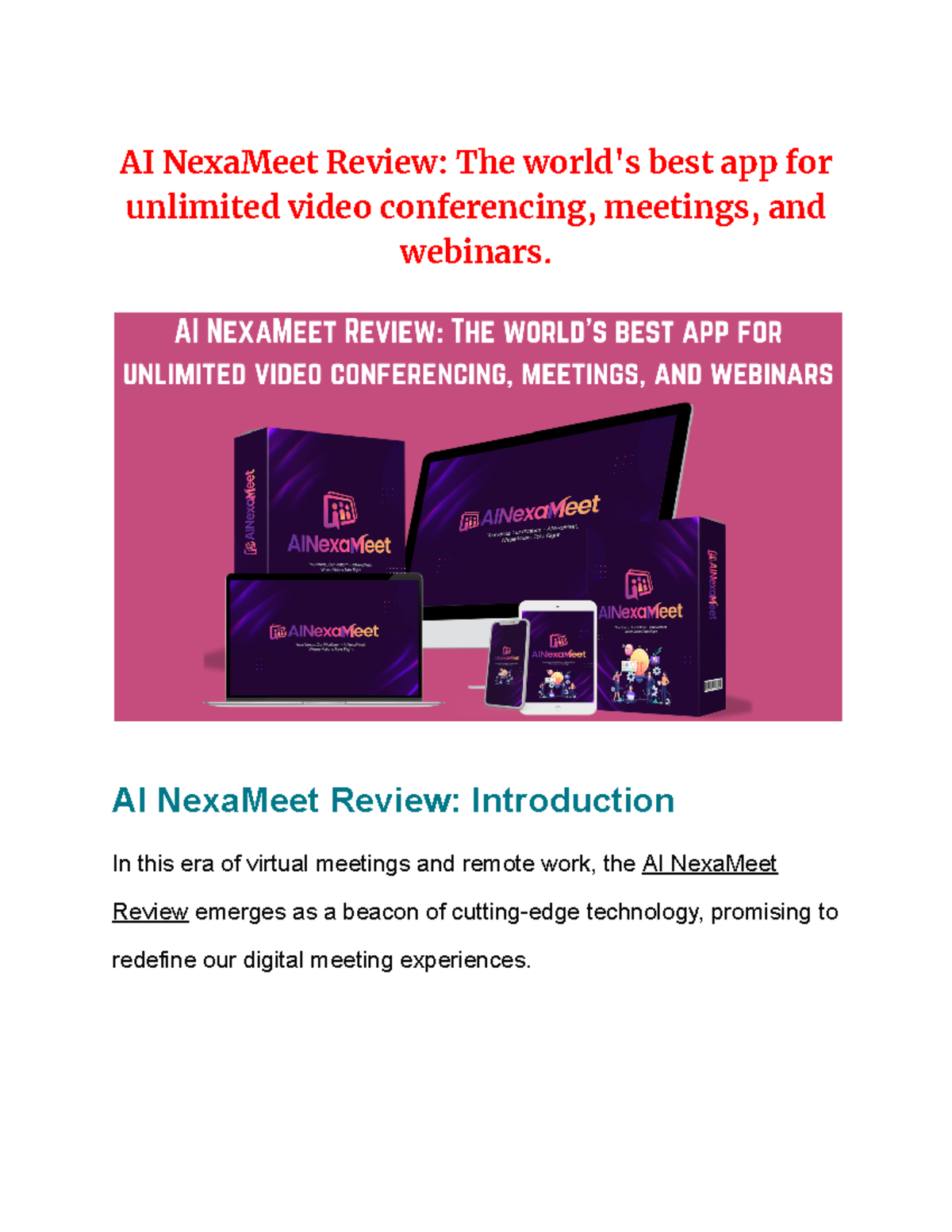 AI Nexa Meet Review - AI NexaMeet Review: The world's best app for unlimited video conferencing ...