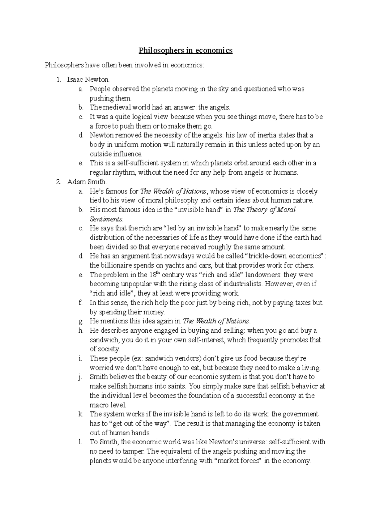 Philosophy - Philosophers in economics Philosophers have often been ...