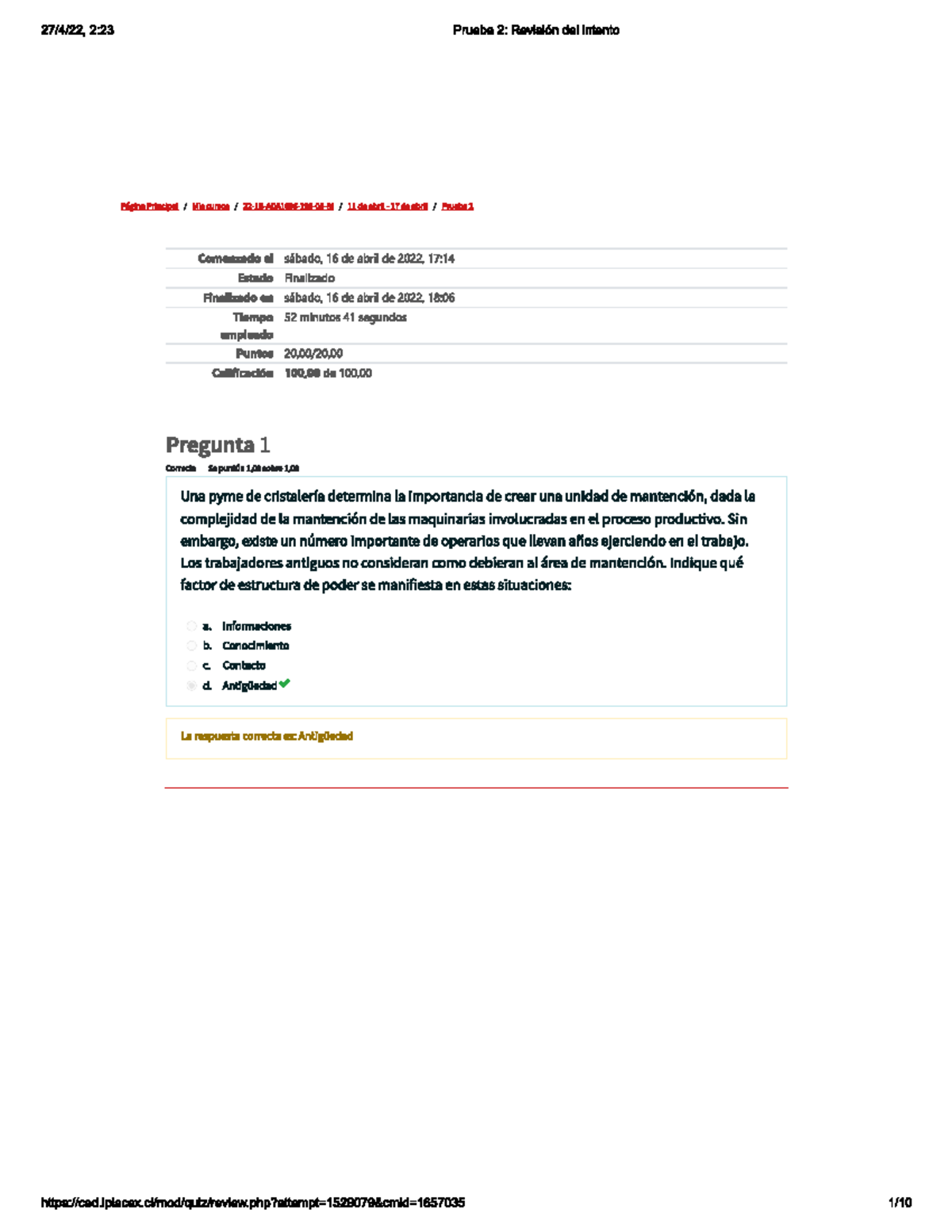 Prueba Nº2 ADMN 1er AÑO 240424 110600 - 2:23 Prueba 2: Revisión del ...