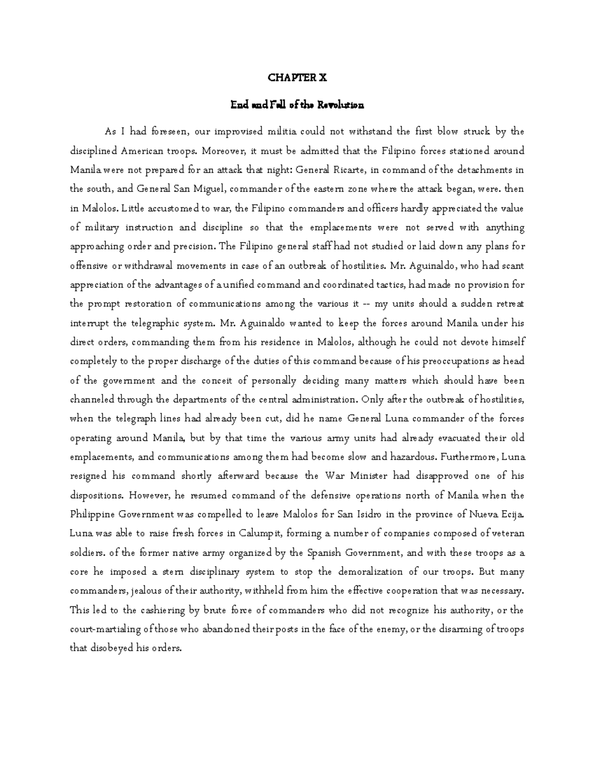 THE END AND FALL OF THE Revolution - CHAPTER X End and Fall of the ...