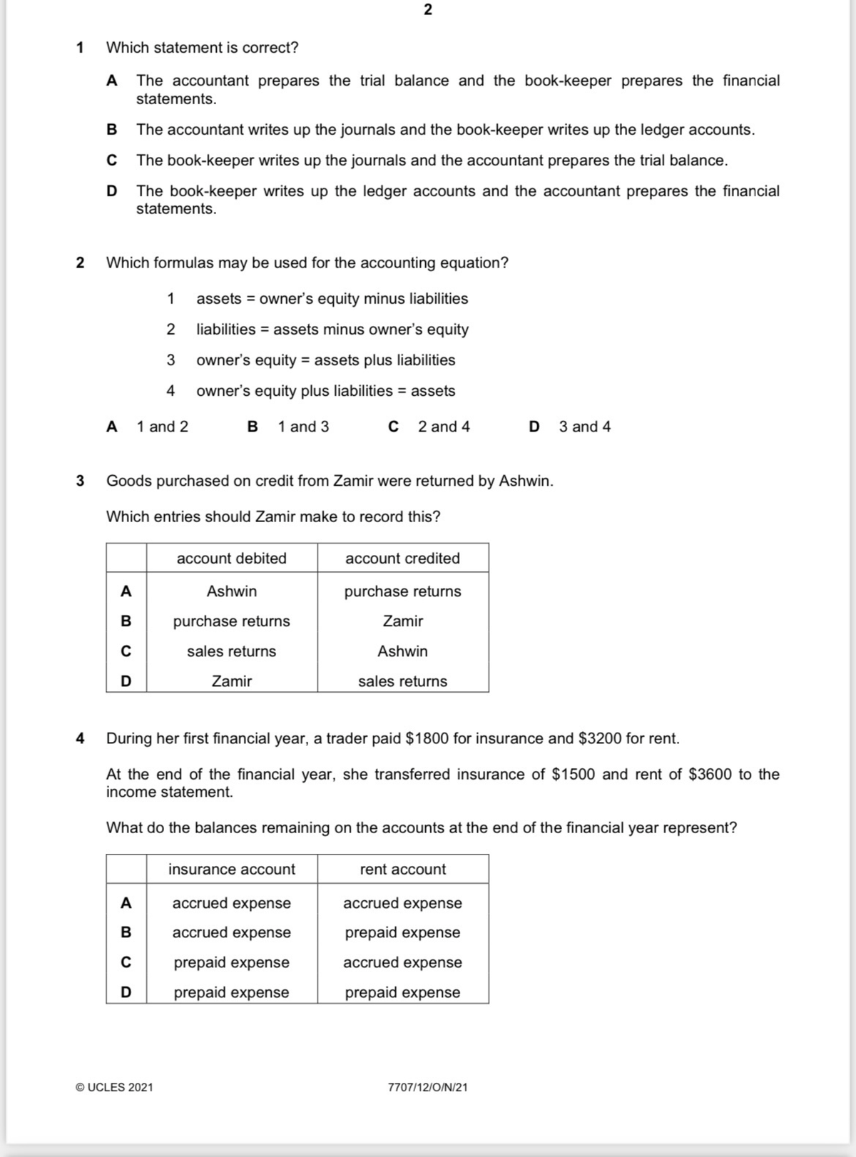 IMG 8227 - Notesss for maths - 2 1 Which statement is correct? A The ...