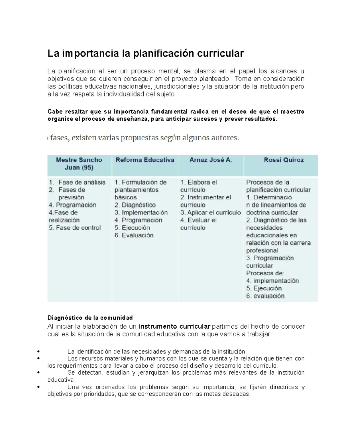 Proceso de planificacion curricular 29 - La importancia la planificación curricular La ...