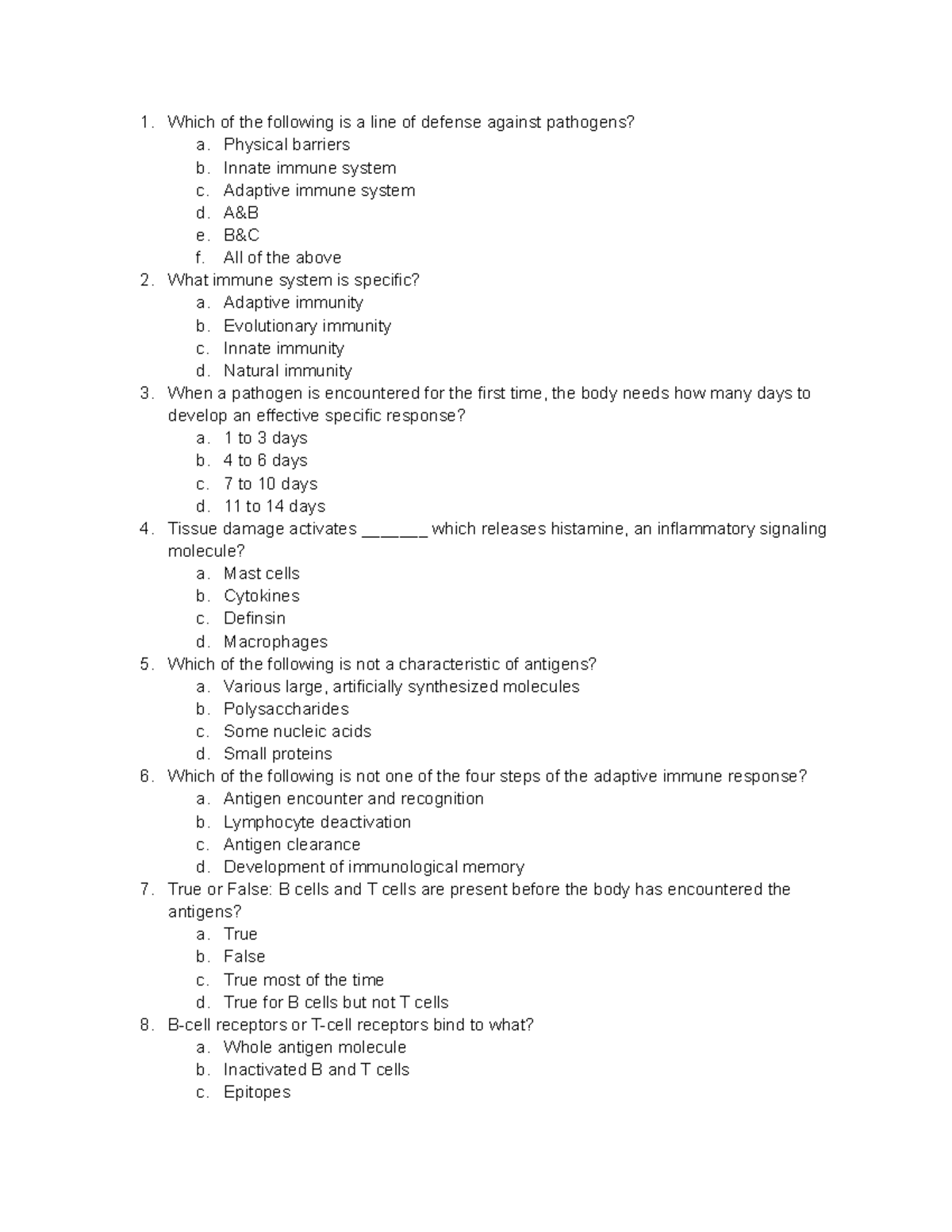 Worksheet 14 - Which of the following is a line of defense against ...