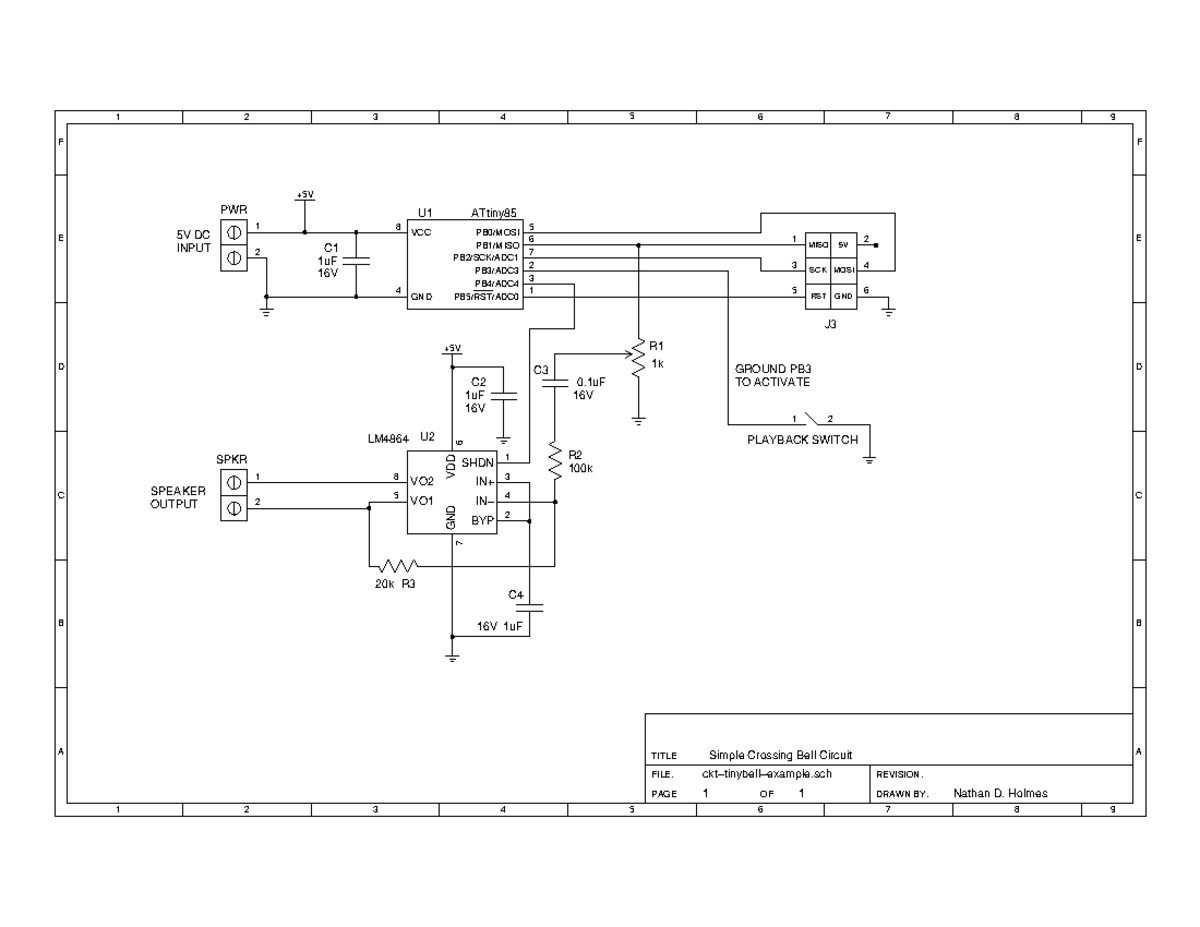 Ckt tinybell example schematic - Simple Crossing Bell Circuitckt− ...