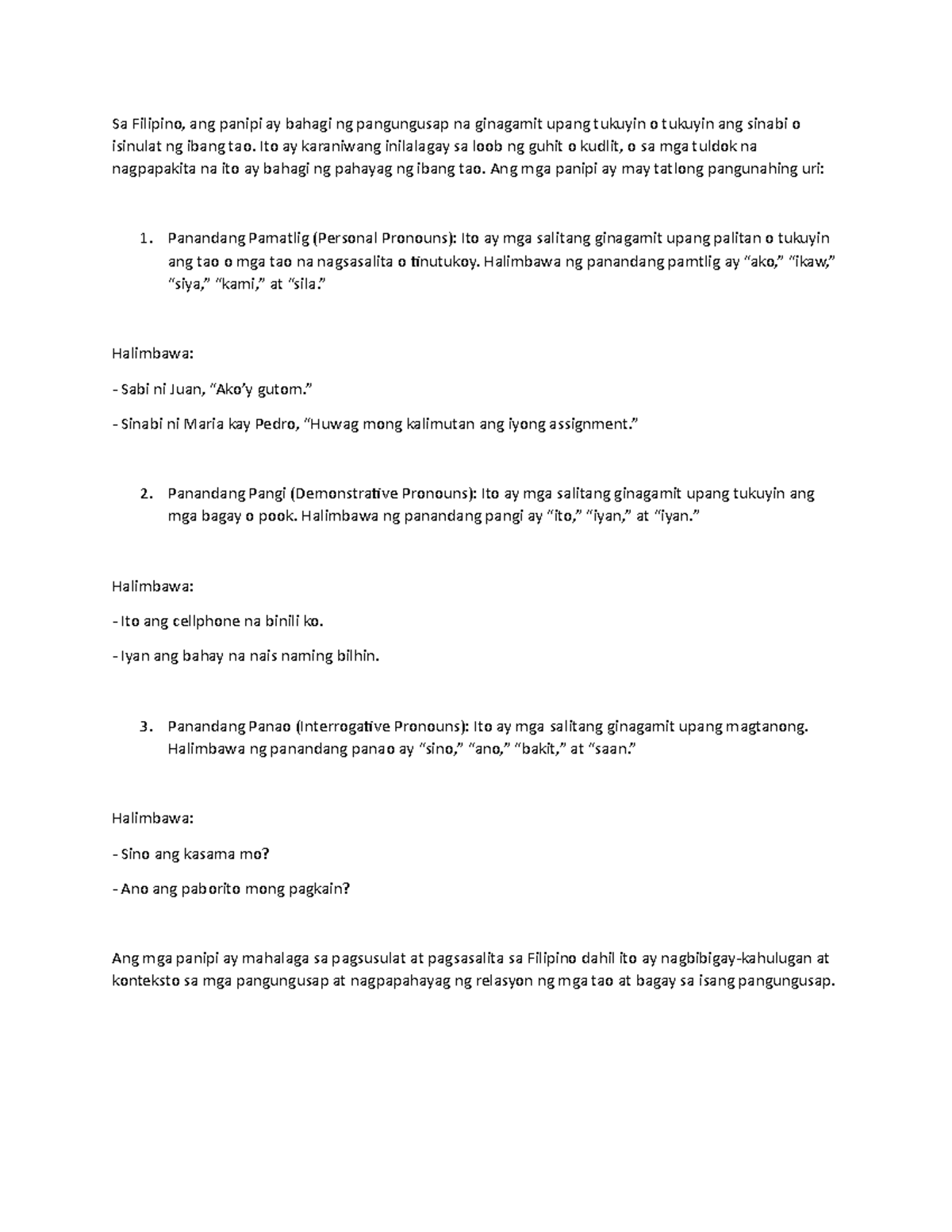 Para lng po sa premium - Sa Filipino, ang panipi ay bahagi ng ...