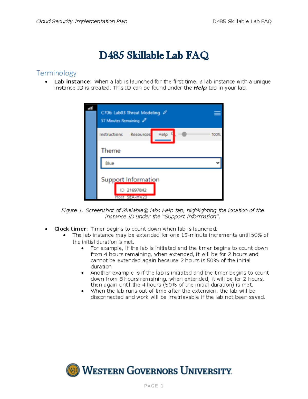 D485 Skillable Lab FAQ - This ID can be found under the Help tab in ...