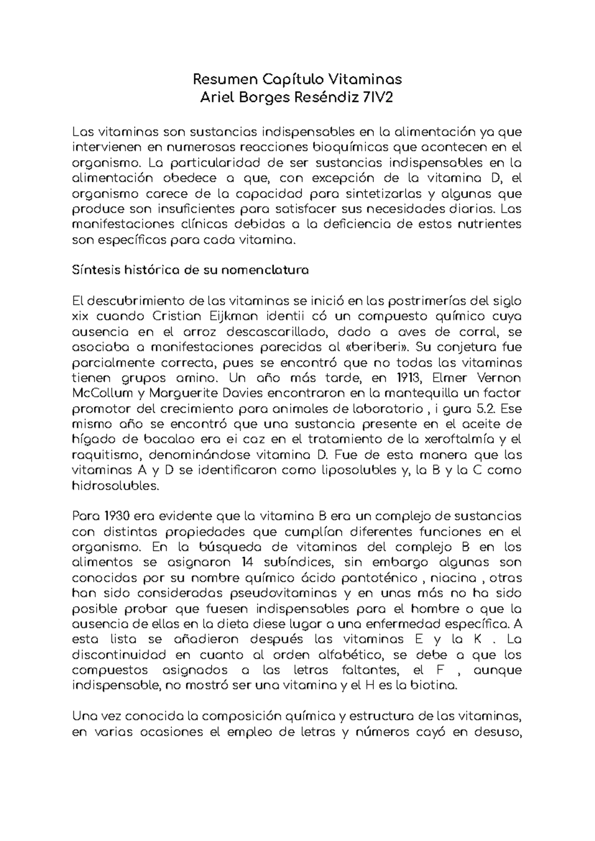 Resumen Vitaminas Ariel Borges - Resumen Capítulo Vitaminas Ariel ...