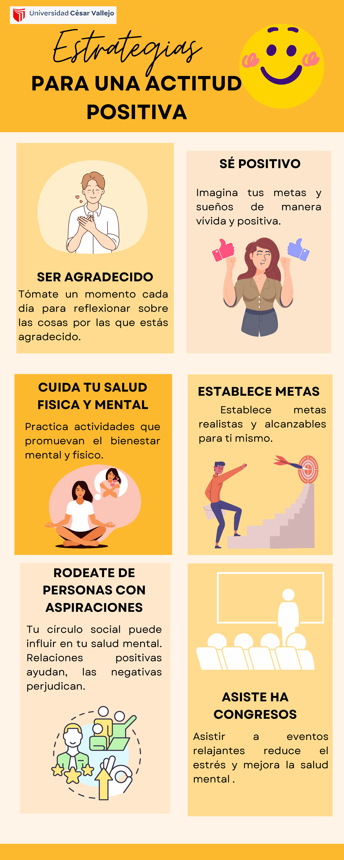 Infografia de mente positiva - Estrategias PARA UNA ACTITUD POSITIVA SER AGRADECIDO SÉ POSITIVO ...
