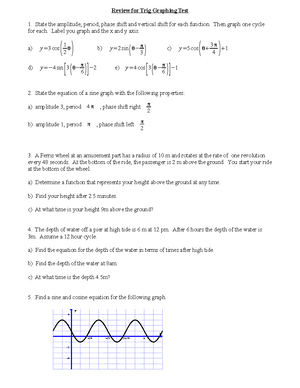 Trig word problems - Complete - 20444 - Studocu