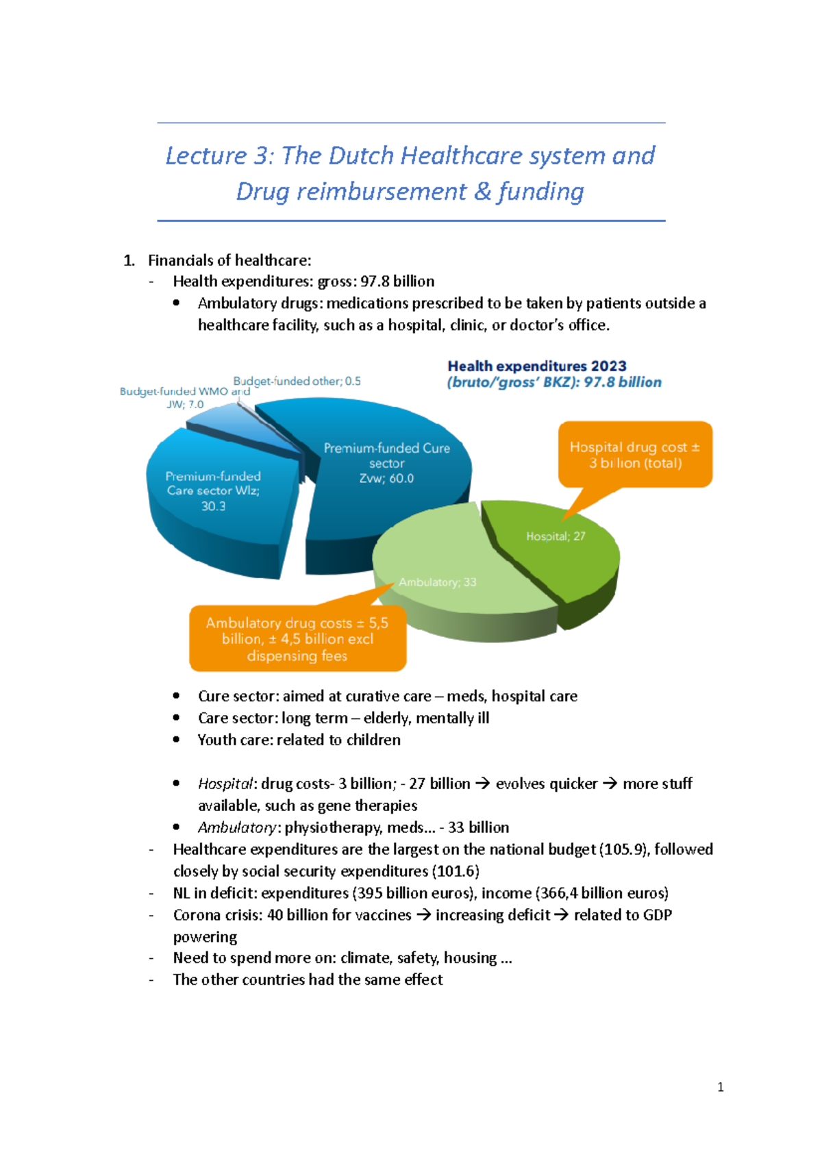 L3 PE - Lecture 3: The Dutch healthcare system - Lecture 3: The Dutch ...