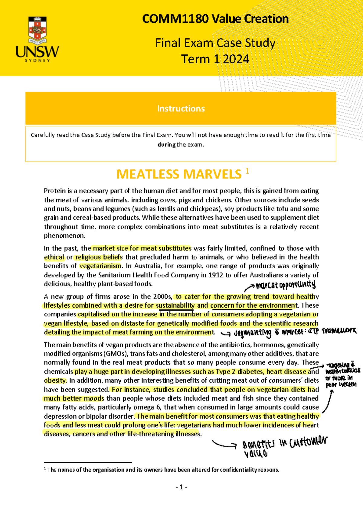 COMM 1180 T1 2024 Final Exam Case Study - Final Exam Case Study Term 1 ...
