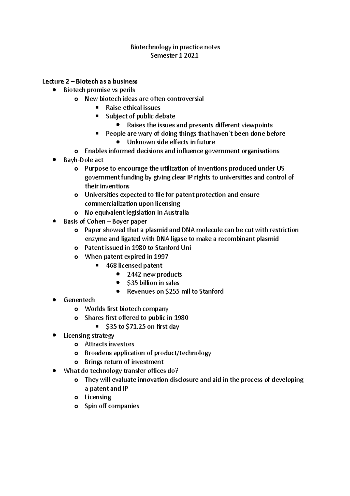 Biotechnology in practice notes - Biotechnology in practice notes ...