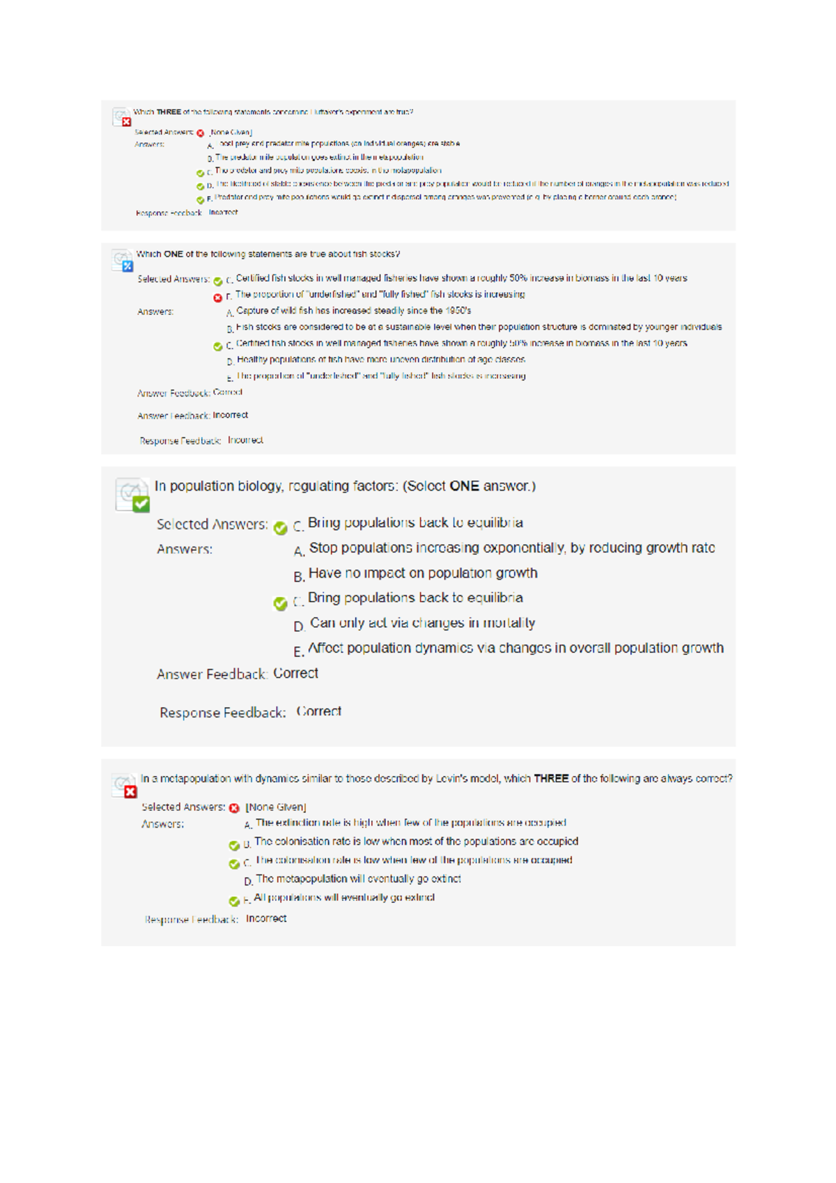 EE MCQs 1 - MCQs on Ecology and Interactions with answers - Studocu