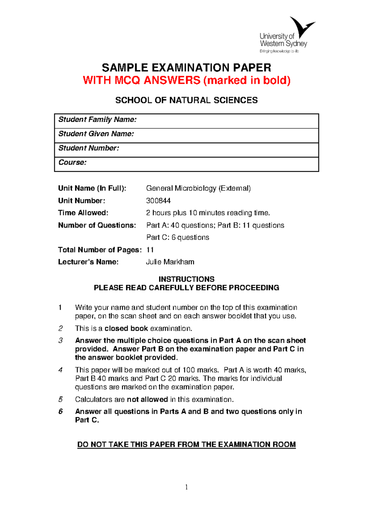 EXAM 2014, questions and answers - SAMPLE EXAMINATION PAPER WITH MCQ ...