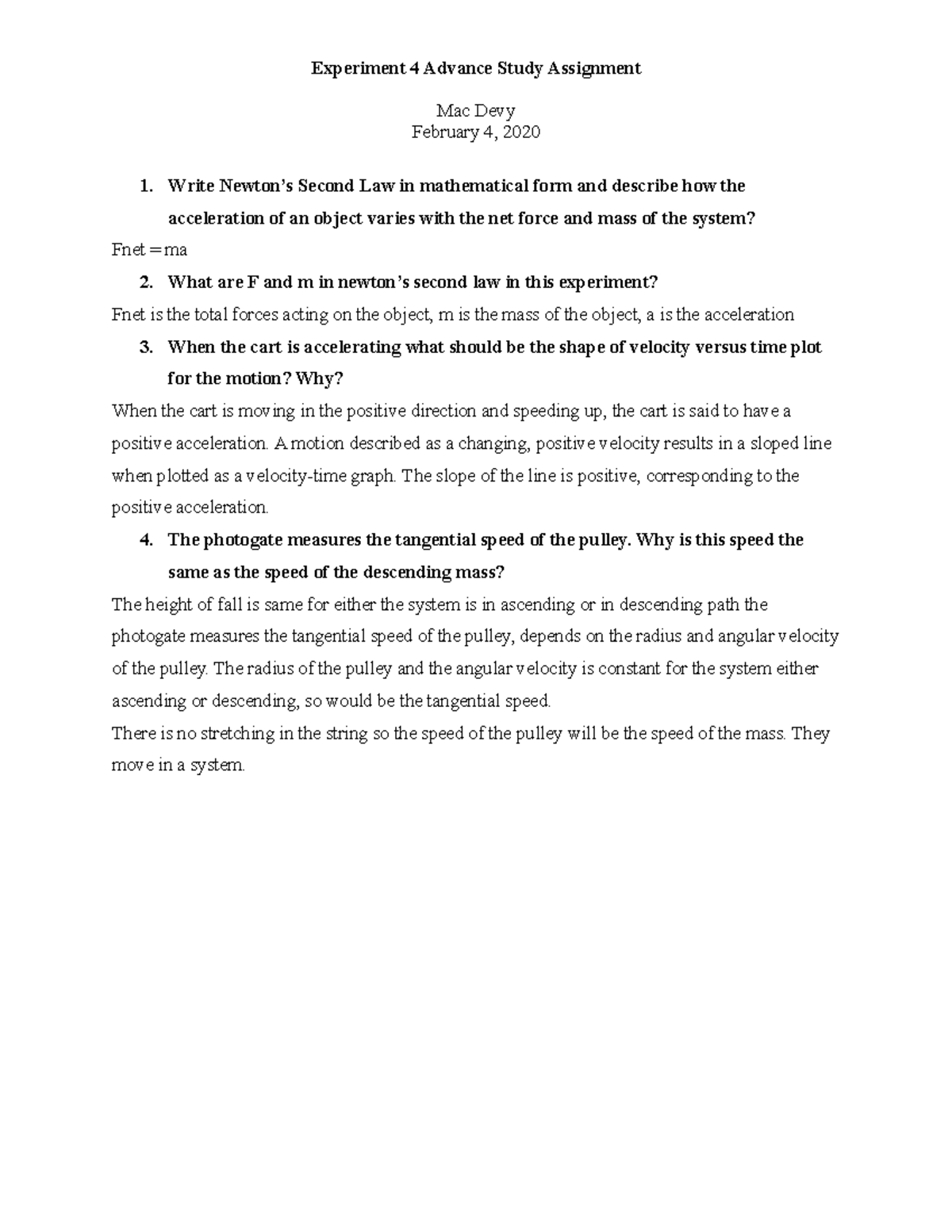 Asa4 - jhjh - Experiment 4 Advance Study Assignment Mac Devy February 4 ...