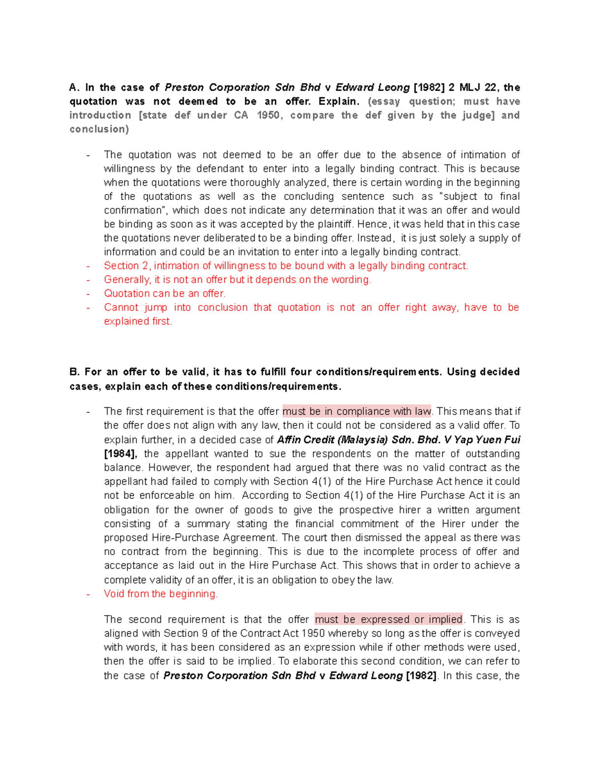 TUTO Contract 1 - incomplete tutorial answers but the red one would be the correction from tutor ...