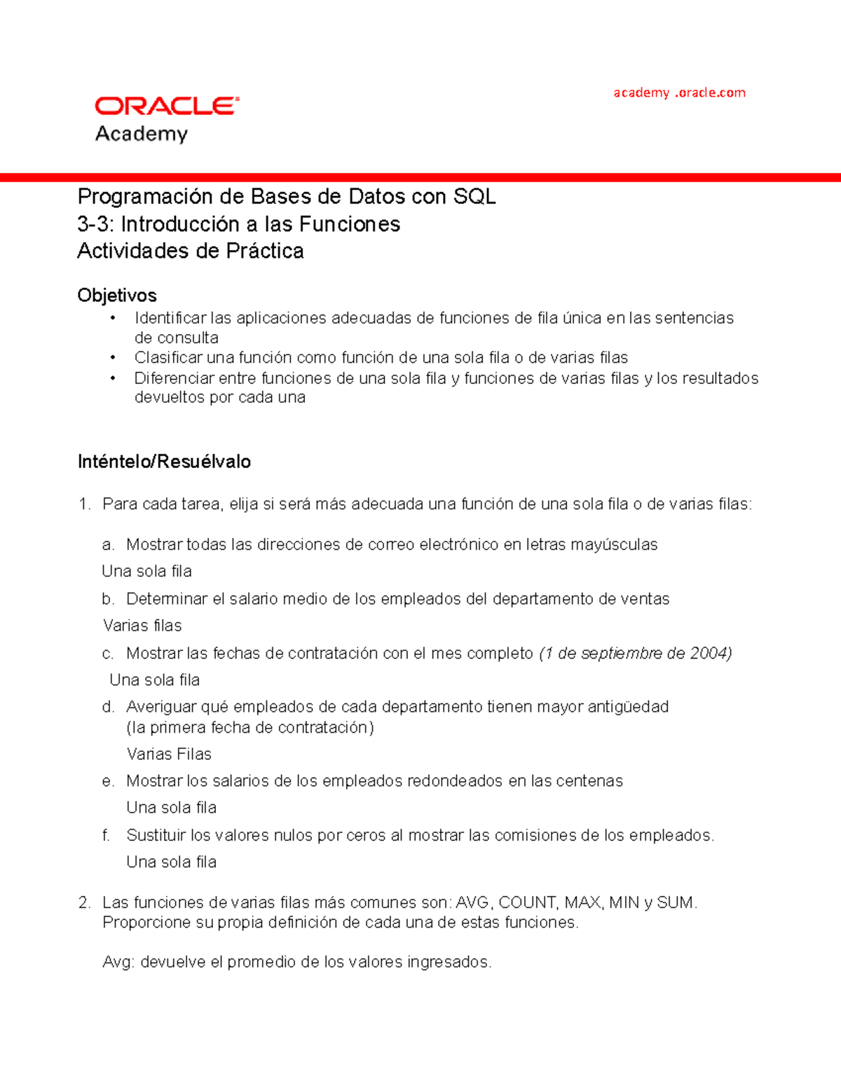 DP 3 3 Practicesp - Programación de Bases de Datos con SQL 3-3 ...