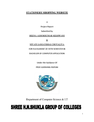 To do list Project Report - Minor Project Report A On “Project Title” Submitted in partial - Studocu