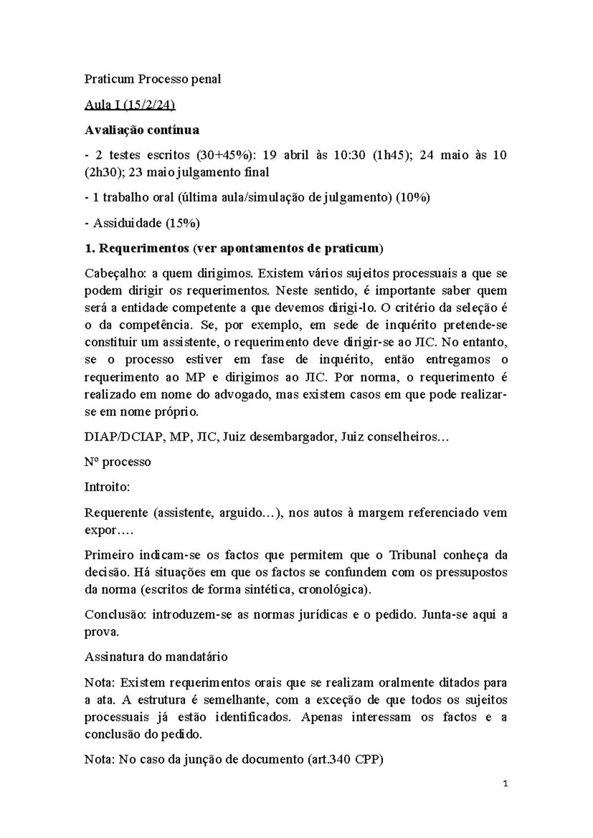 Praticum Processo penal apontamentos de aula - Praticum Processo penal ... Praticum Processo penal apontamentos de aula - Praticum Processo penal ...