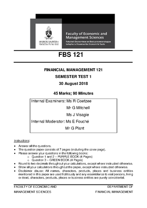 4.2 Tutorial solution (TVM) - FINANCIAL MANAGEMENT 121 (FBS 121) TIME ...