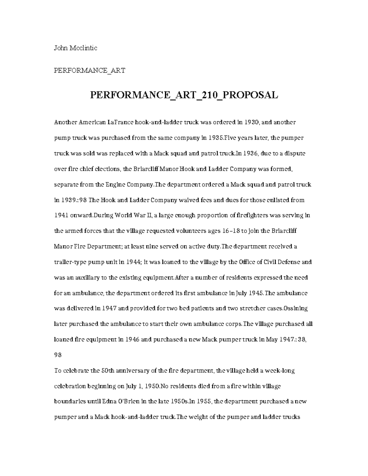 Performance ART 210 Proposal - John Mcclintic PERFORMANCE_ART ...