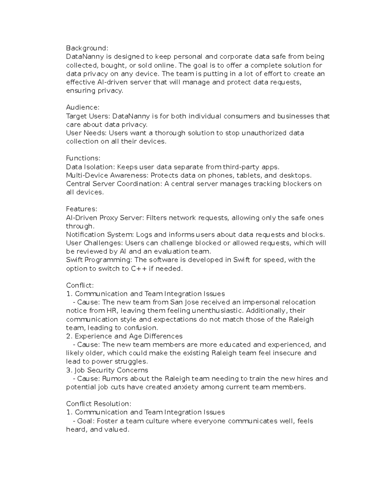 Background - Background: DataNanny is designed to keep personal and ...