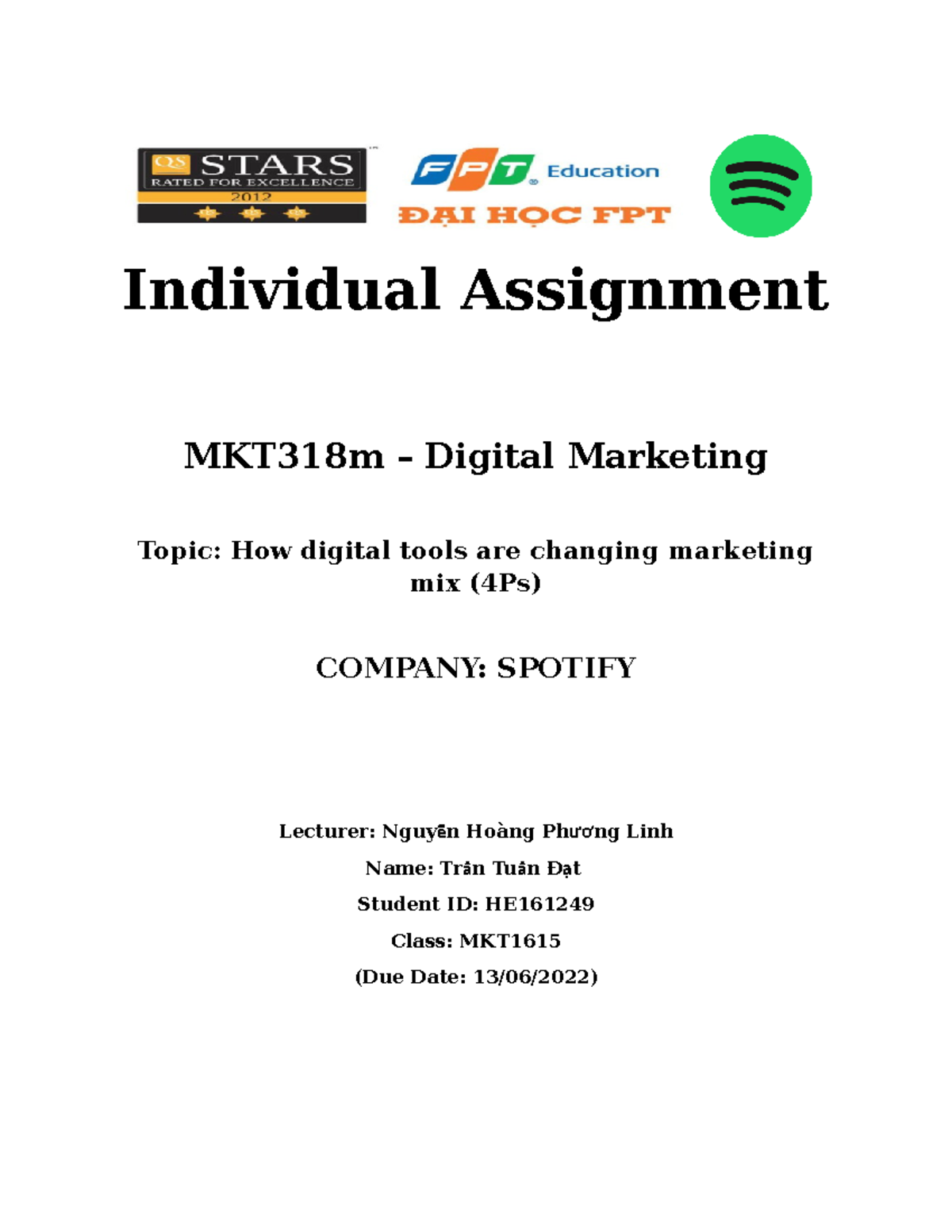 Individual Assignment MKT318m - Individual Assignment MKT318m – Digital ...