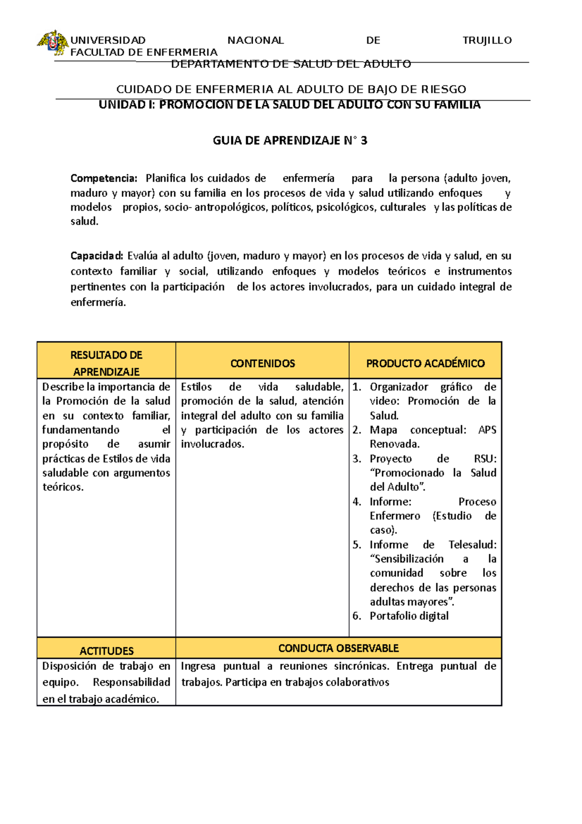 GUIA N° 3 ABR- Valle - sdsdsdd - FACULTAD DE ENFERMERIA DEPARTAMENTO DE ...