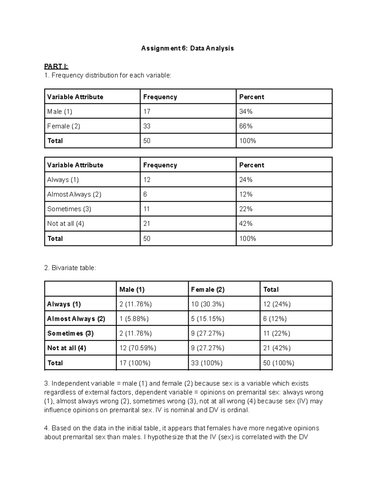 SOC 108 Assignment 6 - assignmetn 6 - Assignment 6: Data Analysis PART ...