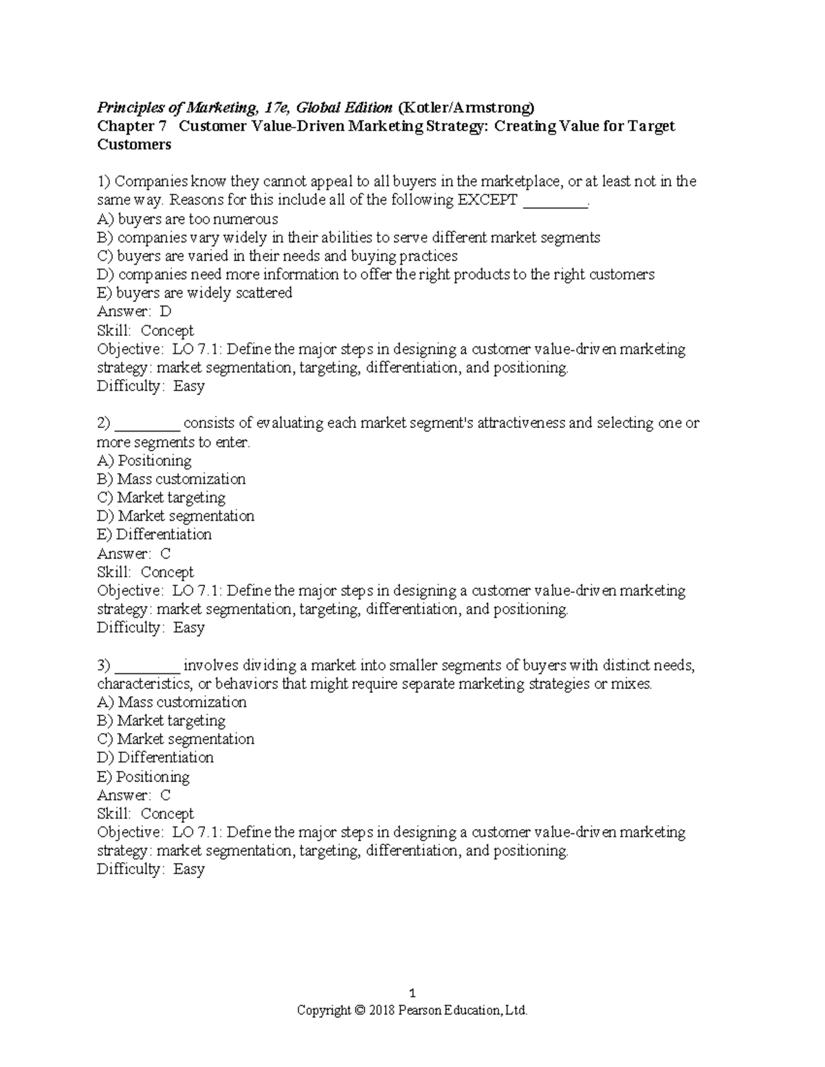 Chapter 7 - Marketing - Principles of Marketing, 17e, Global Edition ...