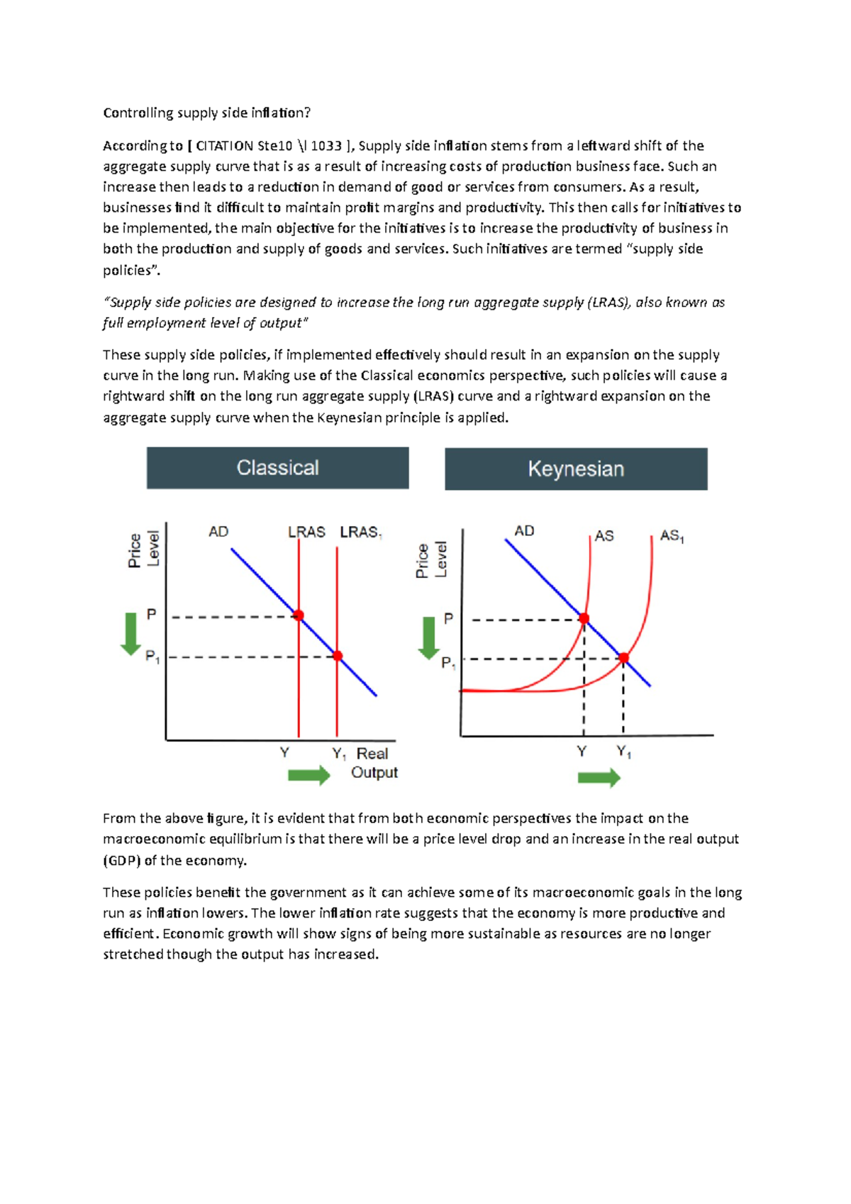 Controlling cost push inflation - Controlling supply side inflation ...