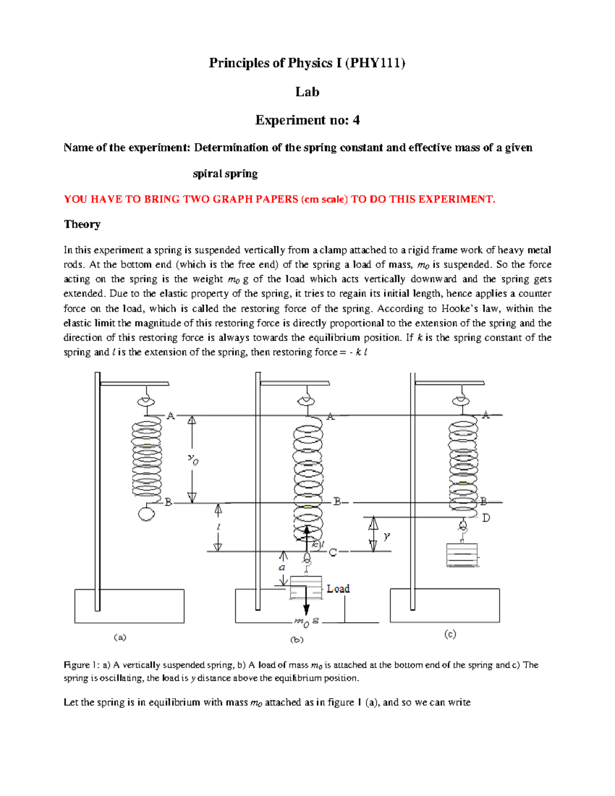 EXP4 - lab assignment 4 - Principles of Physics I (PHY111) Lab ...
