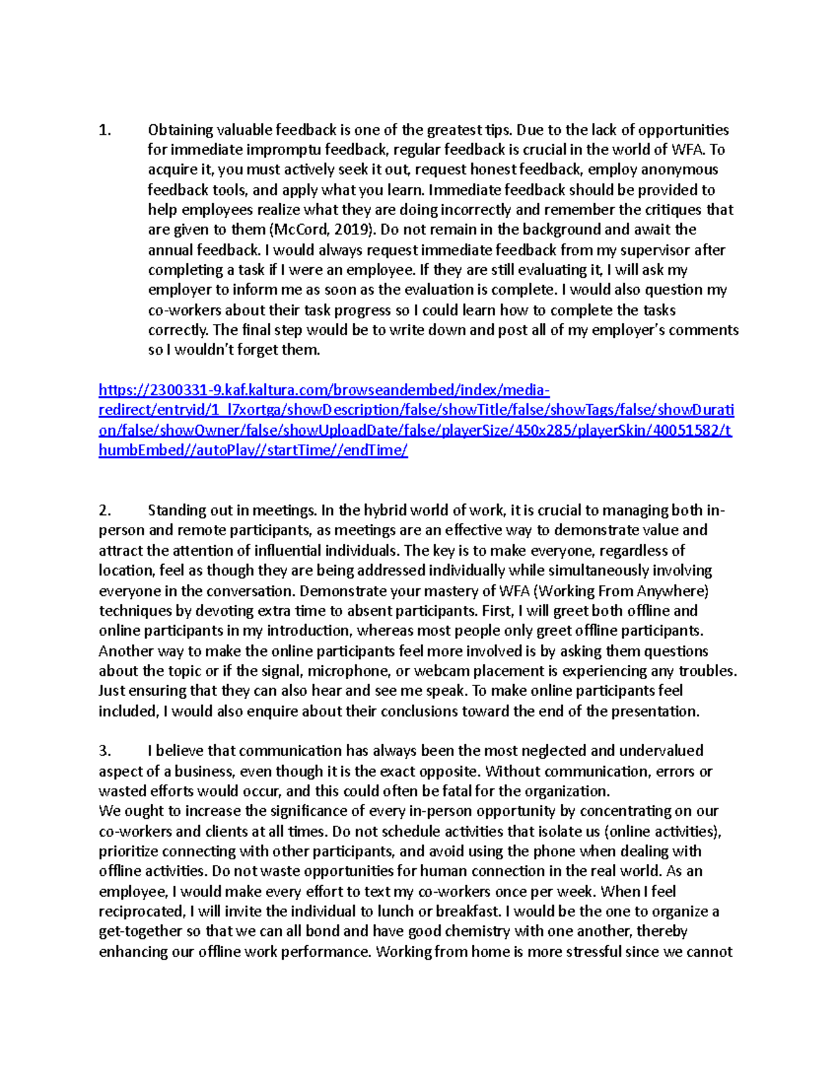Hrm week 4 - hrm notes - Obtaining valuable feedback is one of the ...