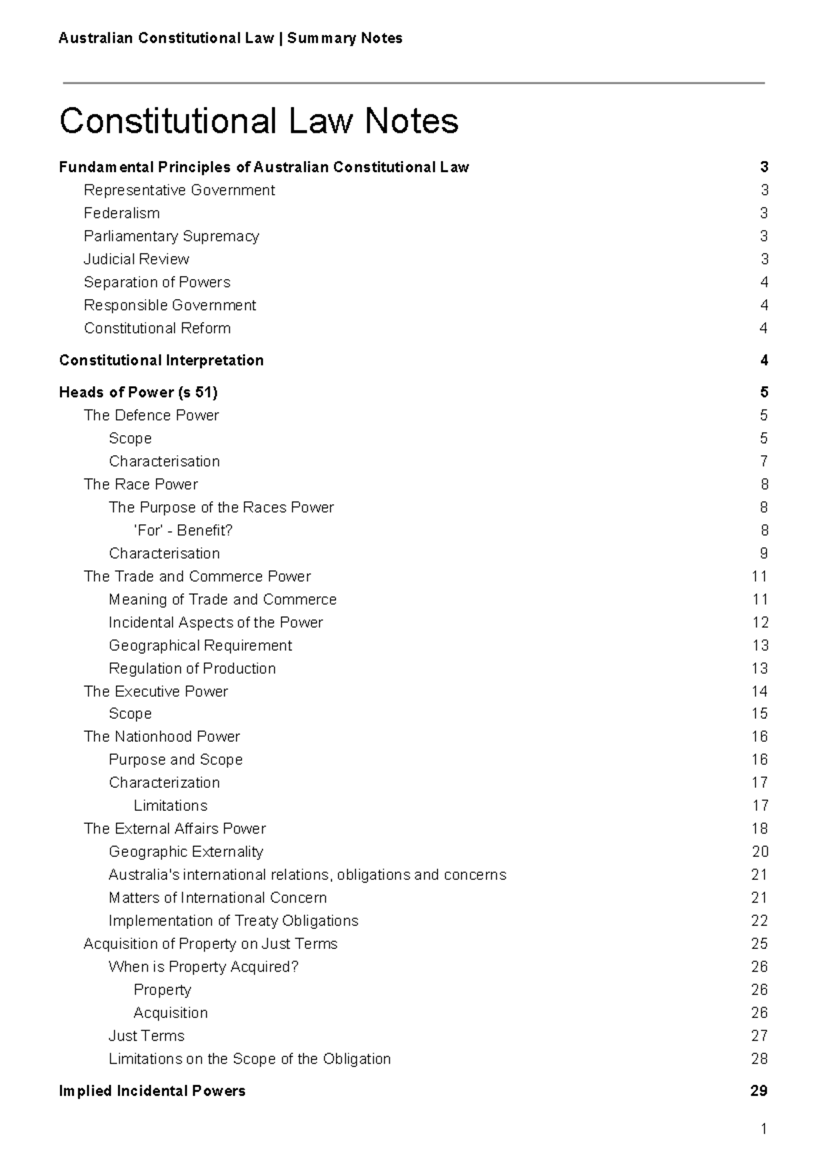 Constitutional Notes - Constitutional Law Notes Fundamental Principles ...