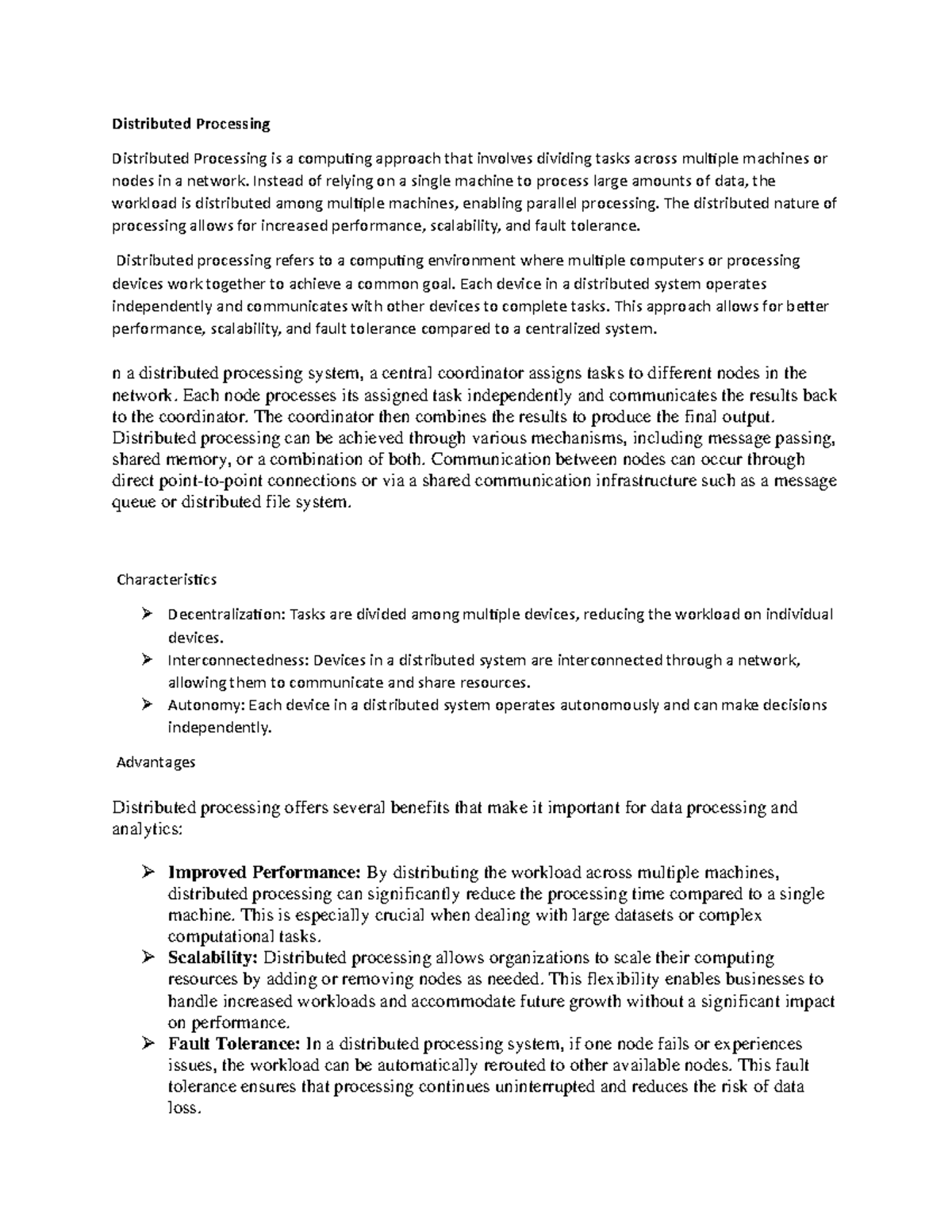 Distributed Paralle Processing Distributed Processing Distributed