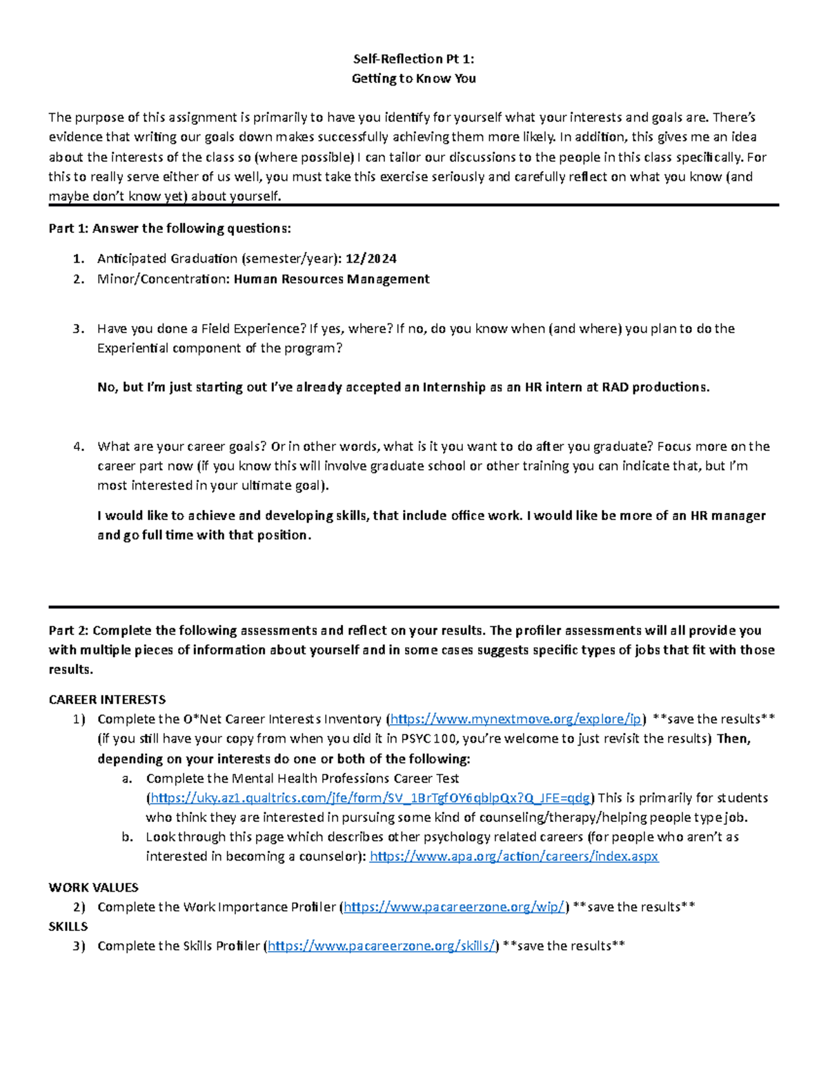 Self Reflect Pt 1 21 - Self-Reflection Pt 1: Getting to Know You The ...