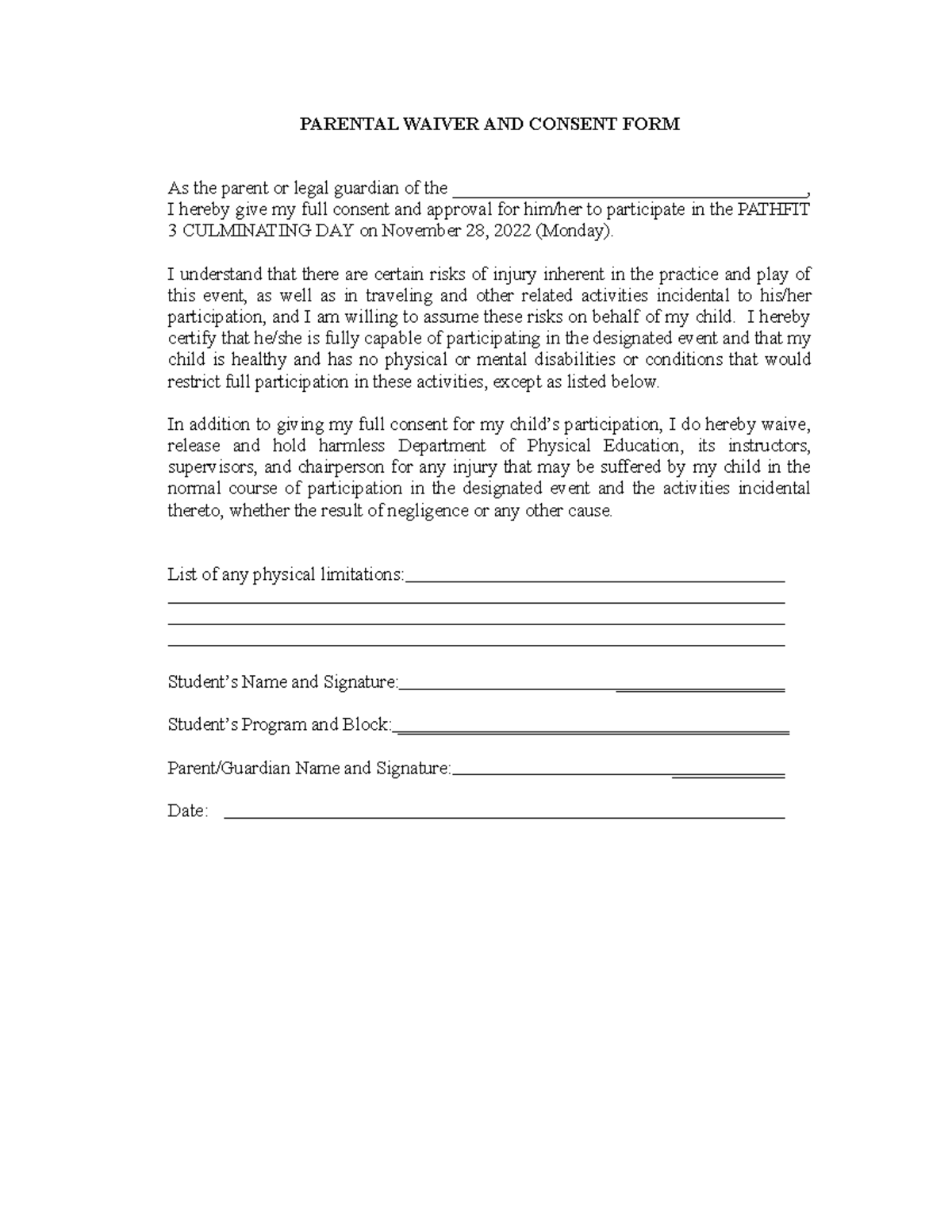 What Is A Waiver And Consent Form at Marco Linder blog