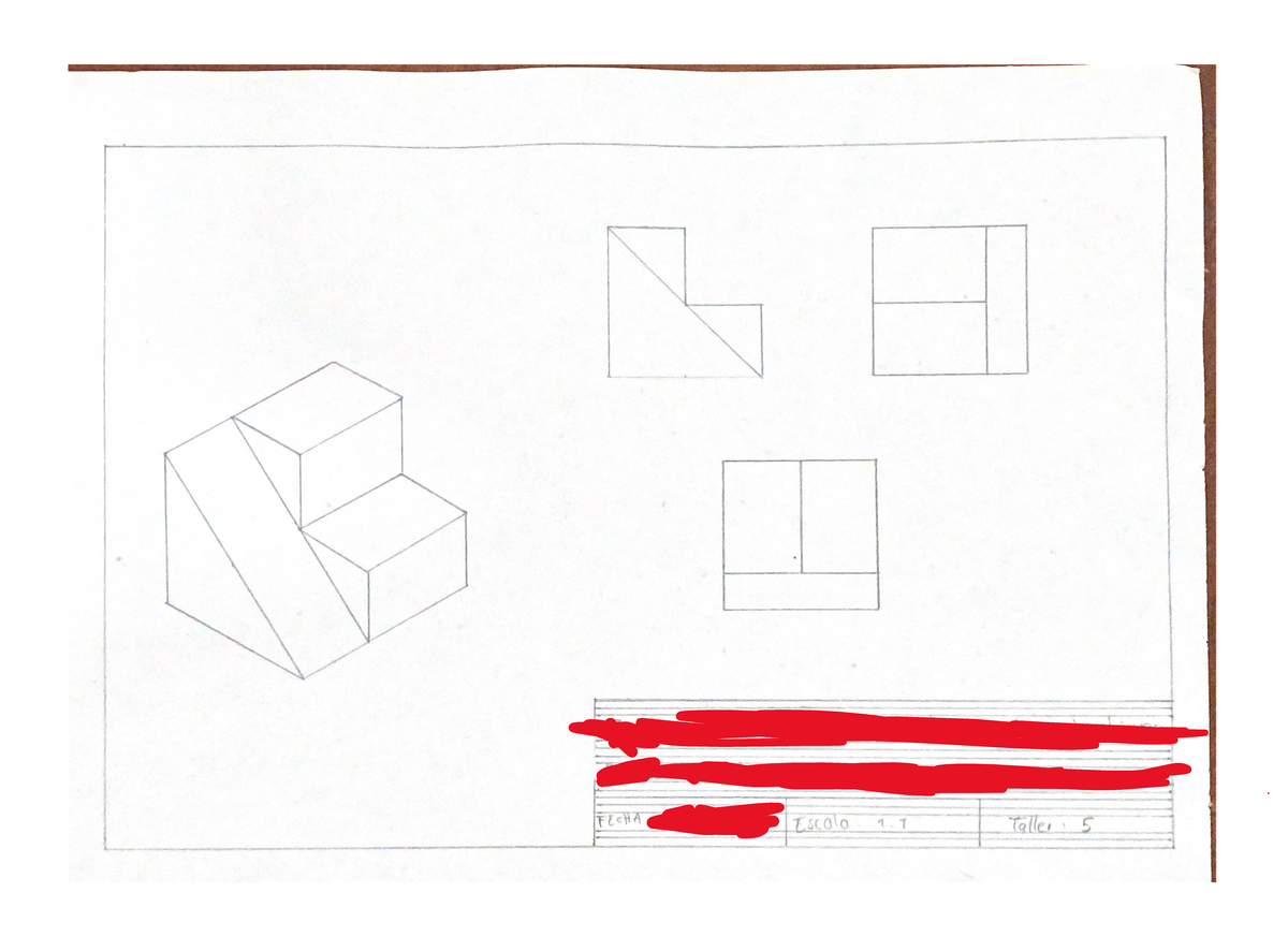 Taller 5 dubujo tecnico - Dibujo Técnico - FECHA Escalo 1 Taller , 5 FECHA Escalo 1 Taller , 5 ...