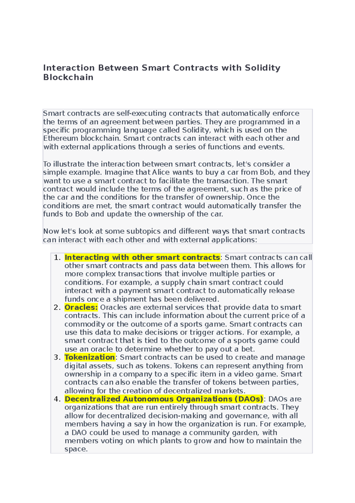 Interaction Between Smart Contracts with Solidity Blockchain - Interaction Between Smart ...