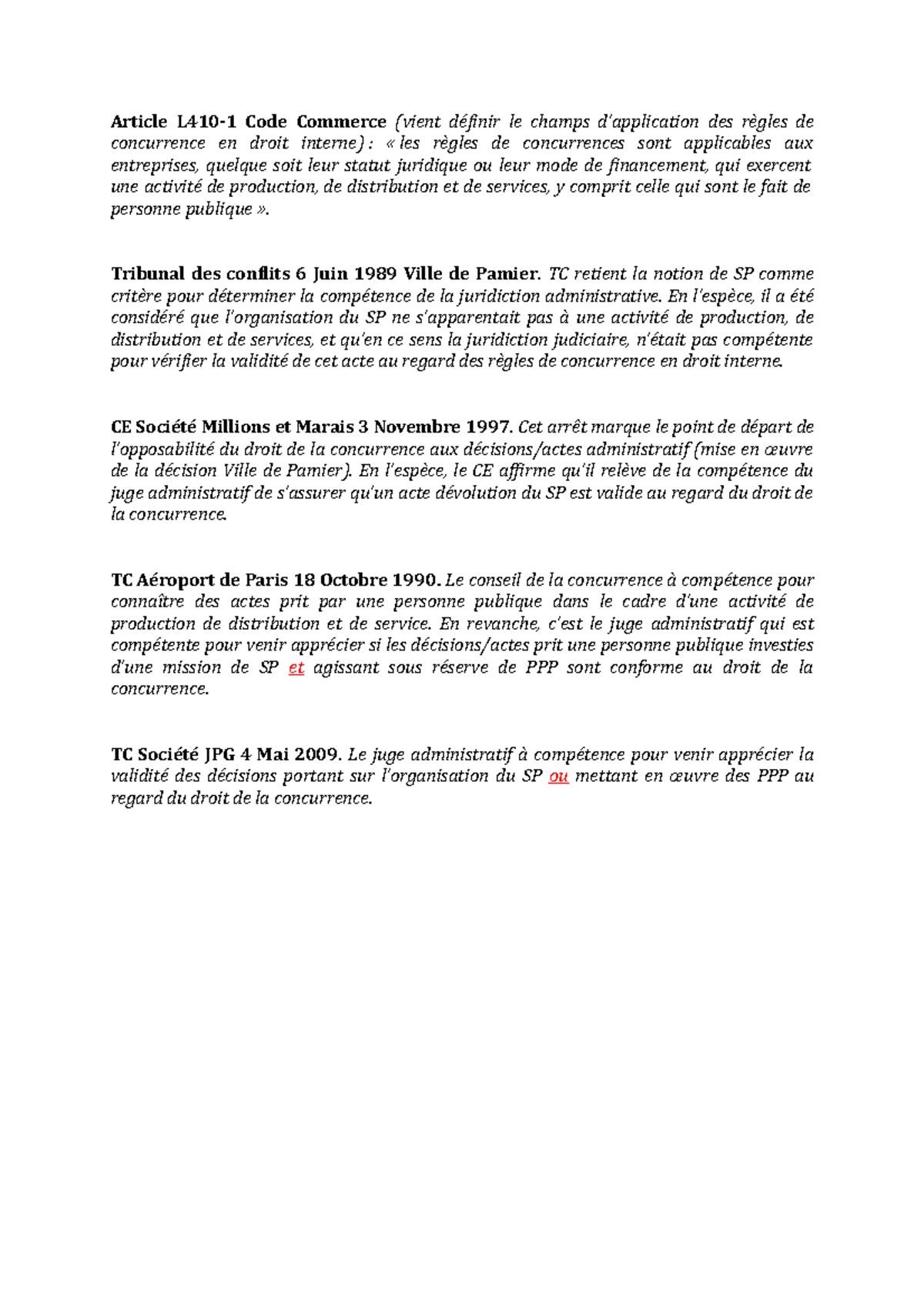 Libre concurrence en droit interne - Article L410-1 Code Commerce ...